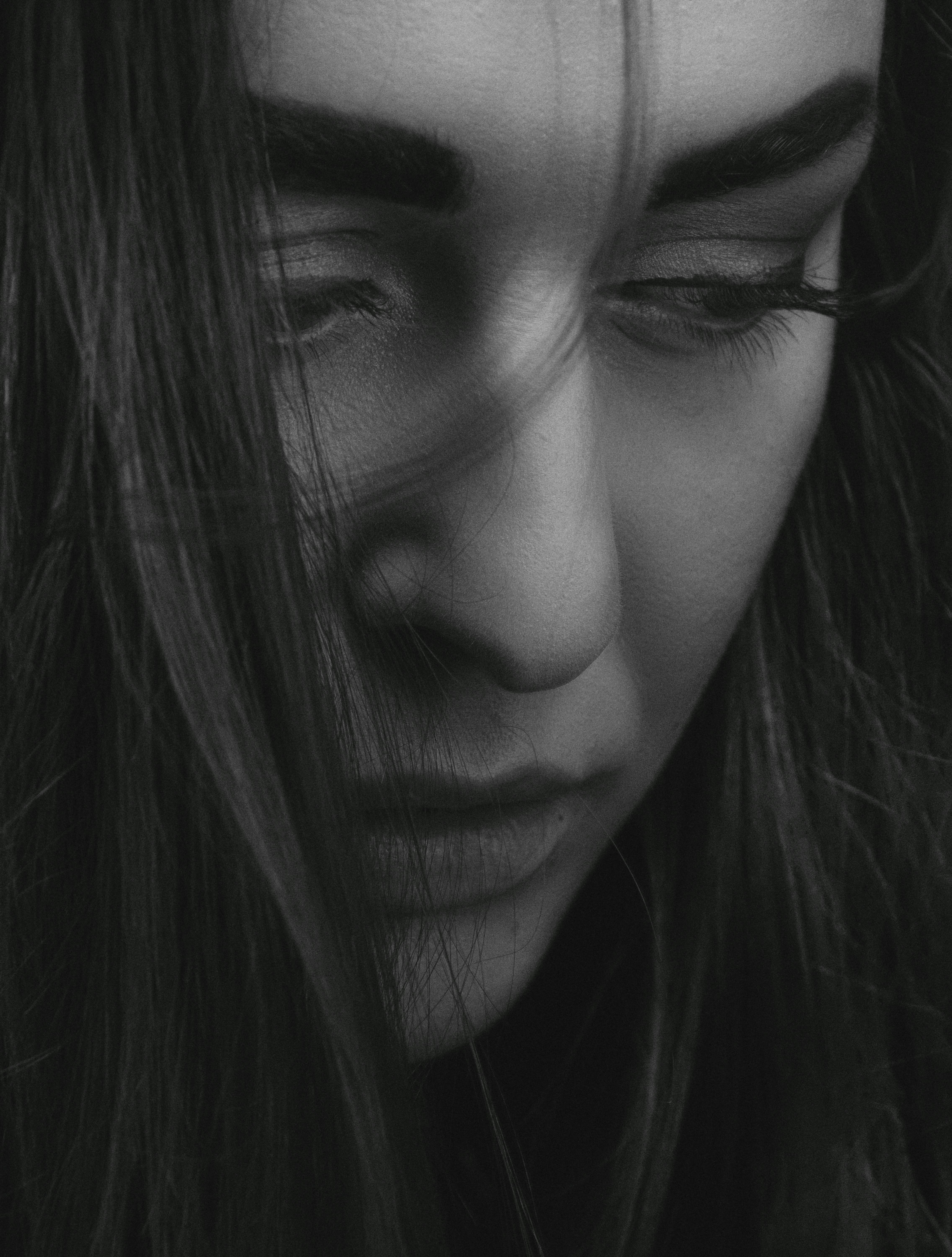 Close-up on Young Woman Sad Face · Free Stock Photo