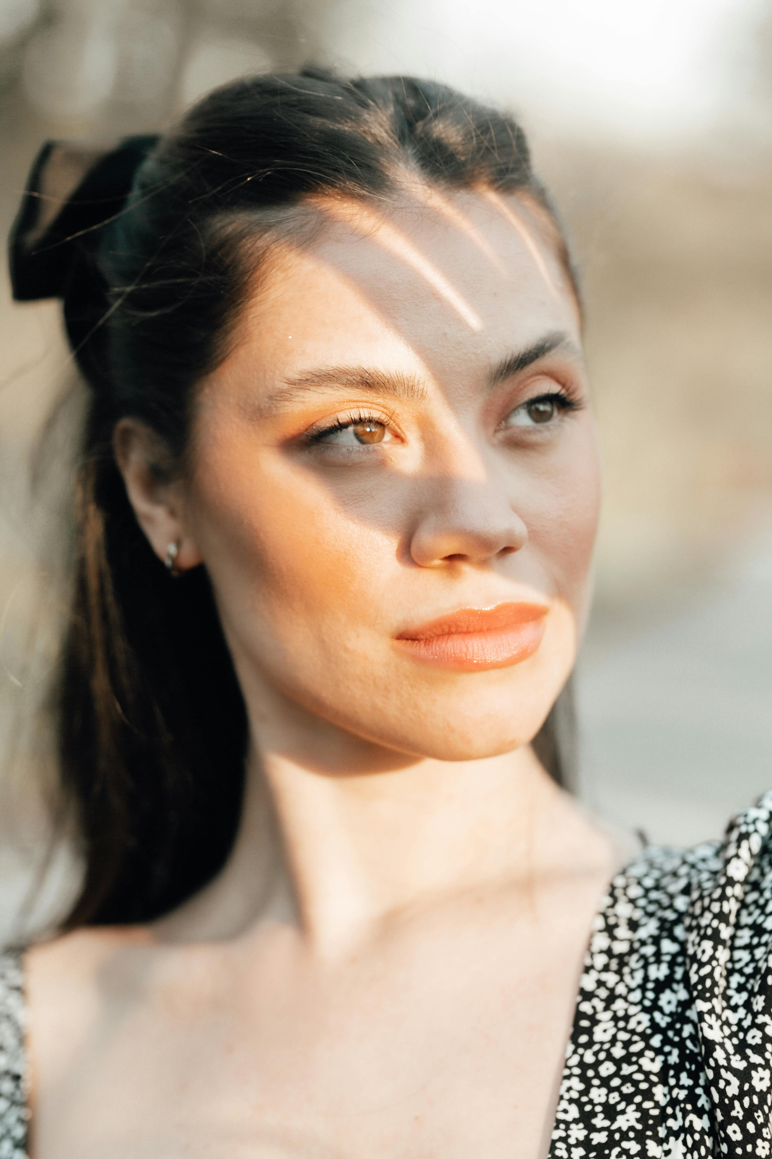 Sunlit Face of Woman · Free Stock Photo