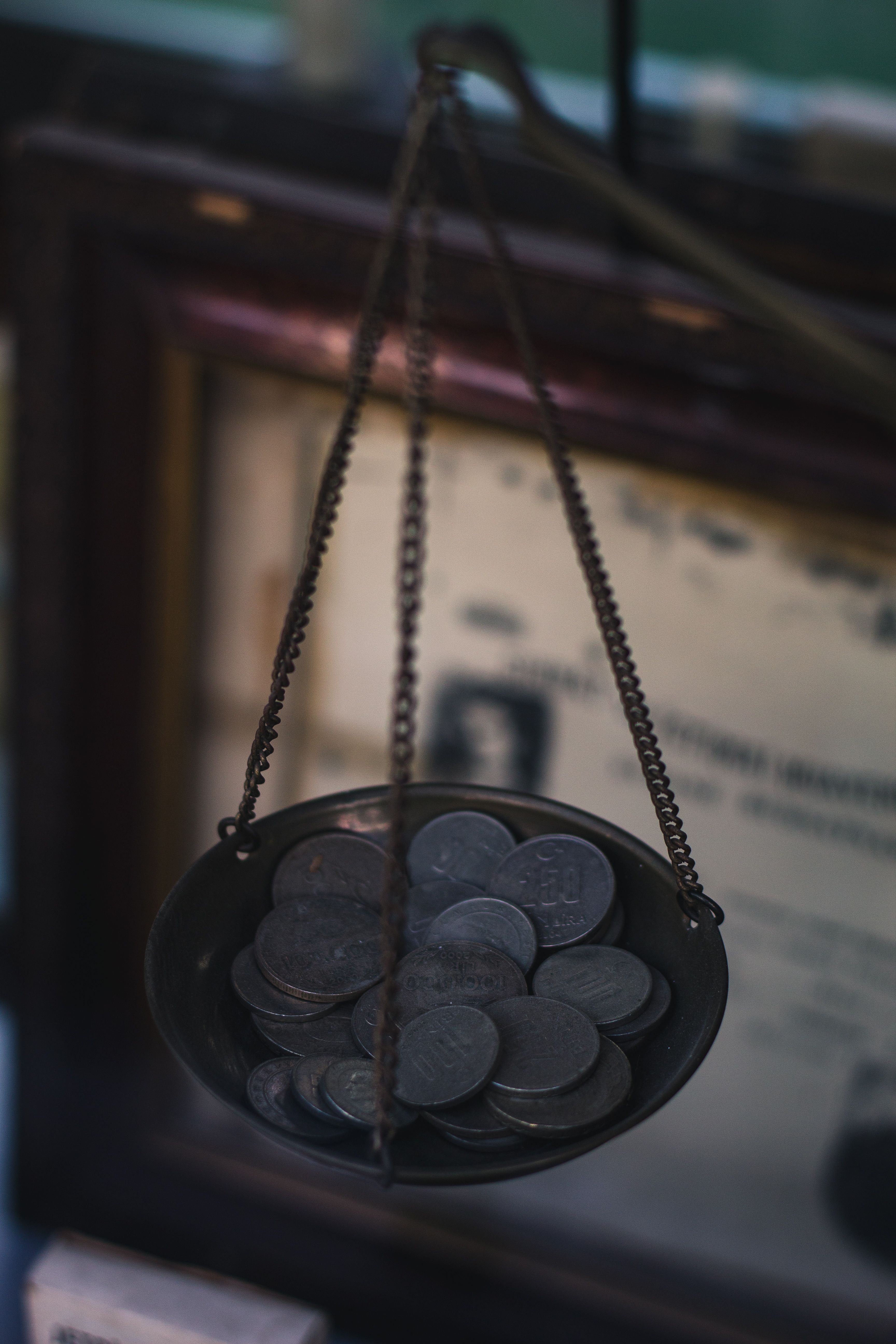 A Balance Scale with Coins · Free Stock Photo
