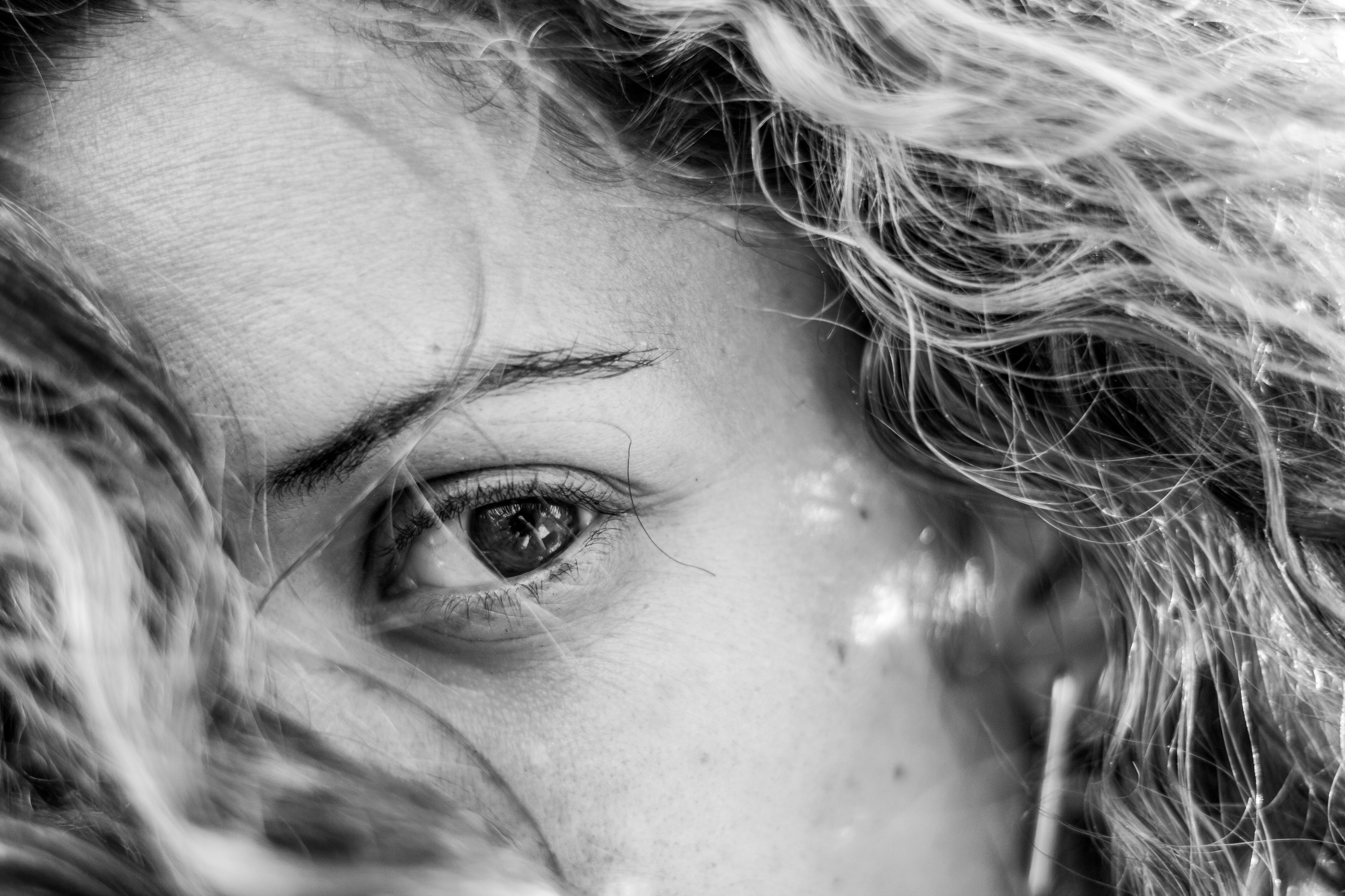 Grayscale Photo of a Woman's Eye · Free Stock Photo