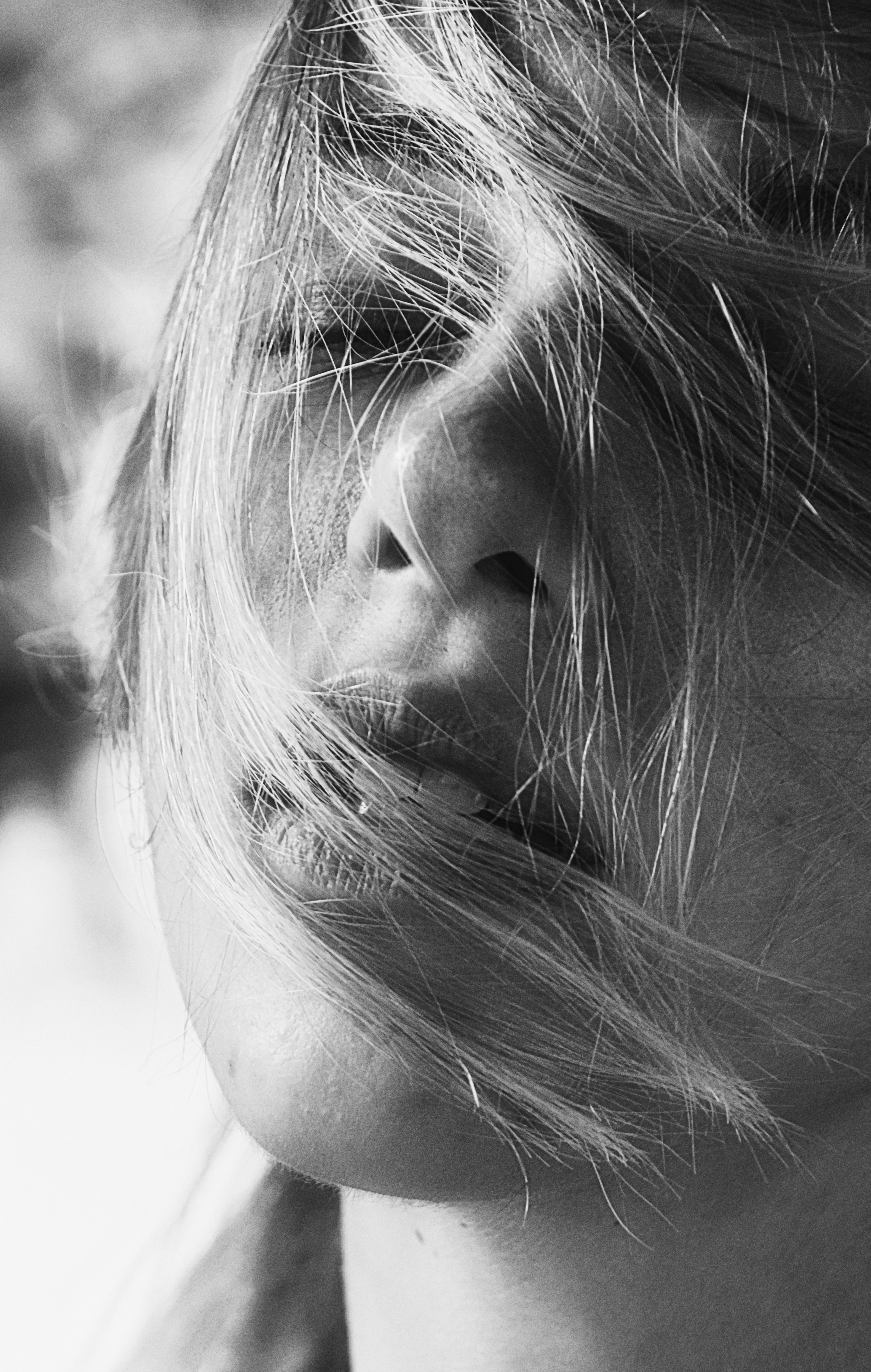 Grayscale Photo of a Face · Free Stock Photo