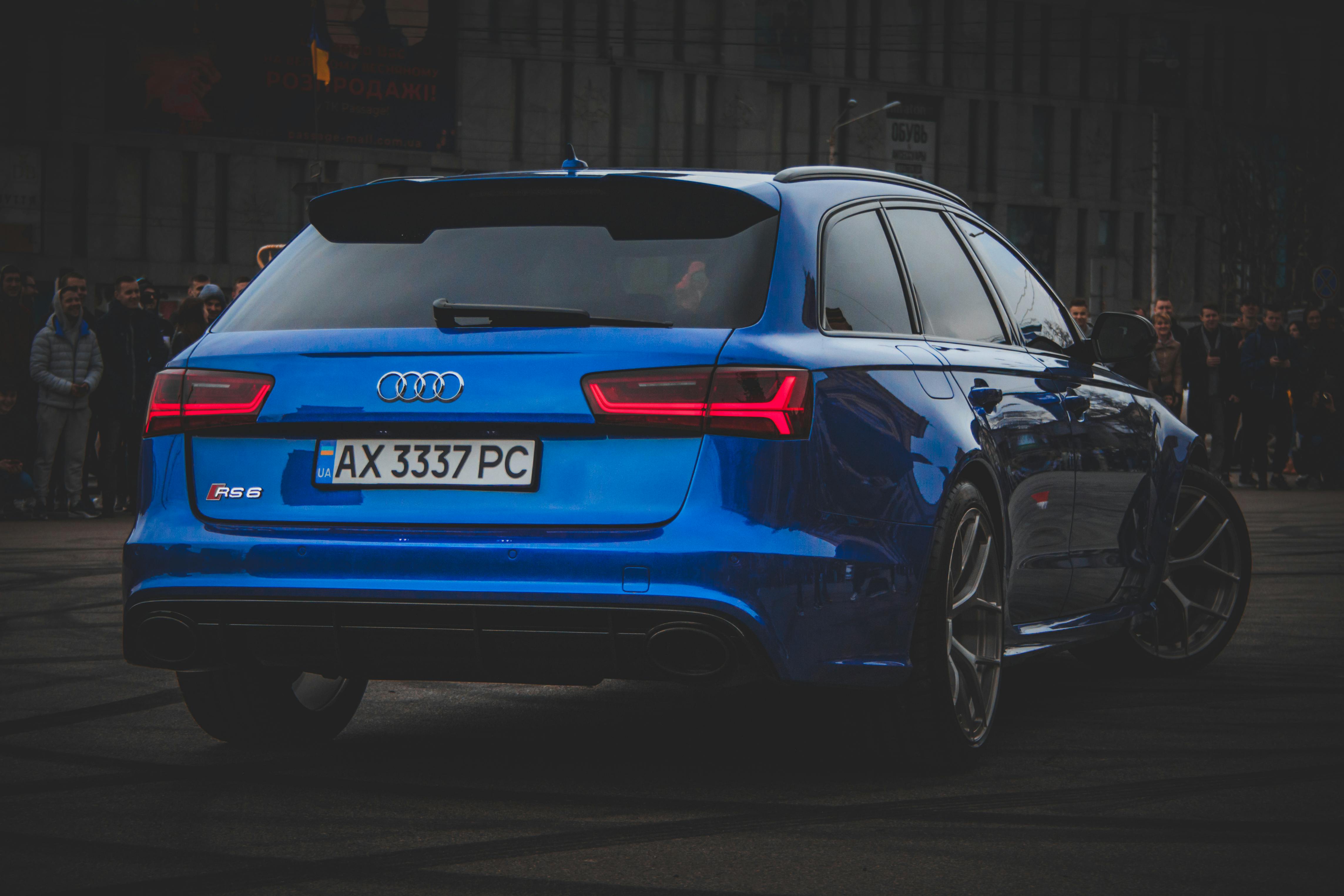 Modern Blue Car on Street · Free Stock Photo