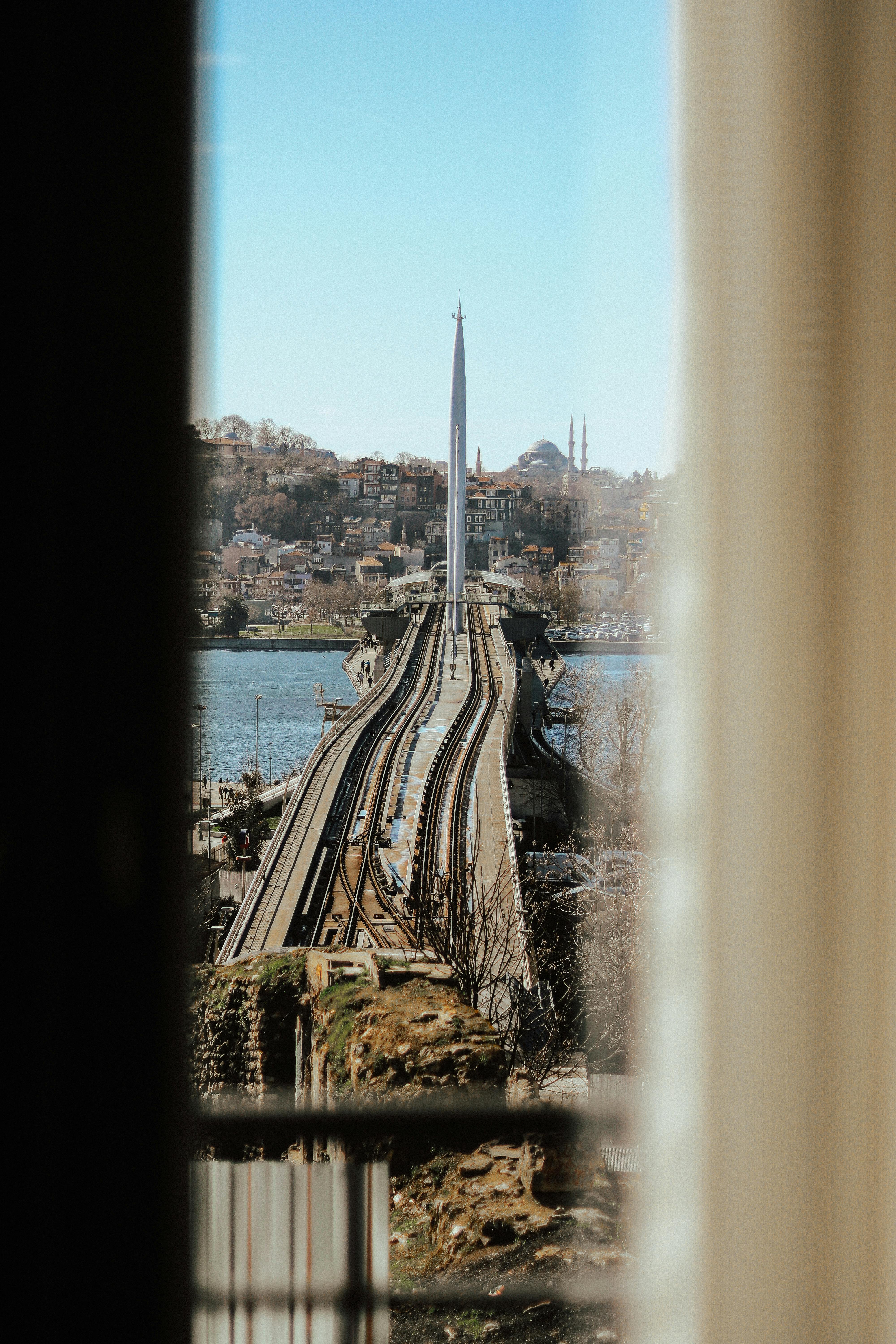Bridge above River View from Window · Free Stock Photo