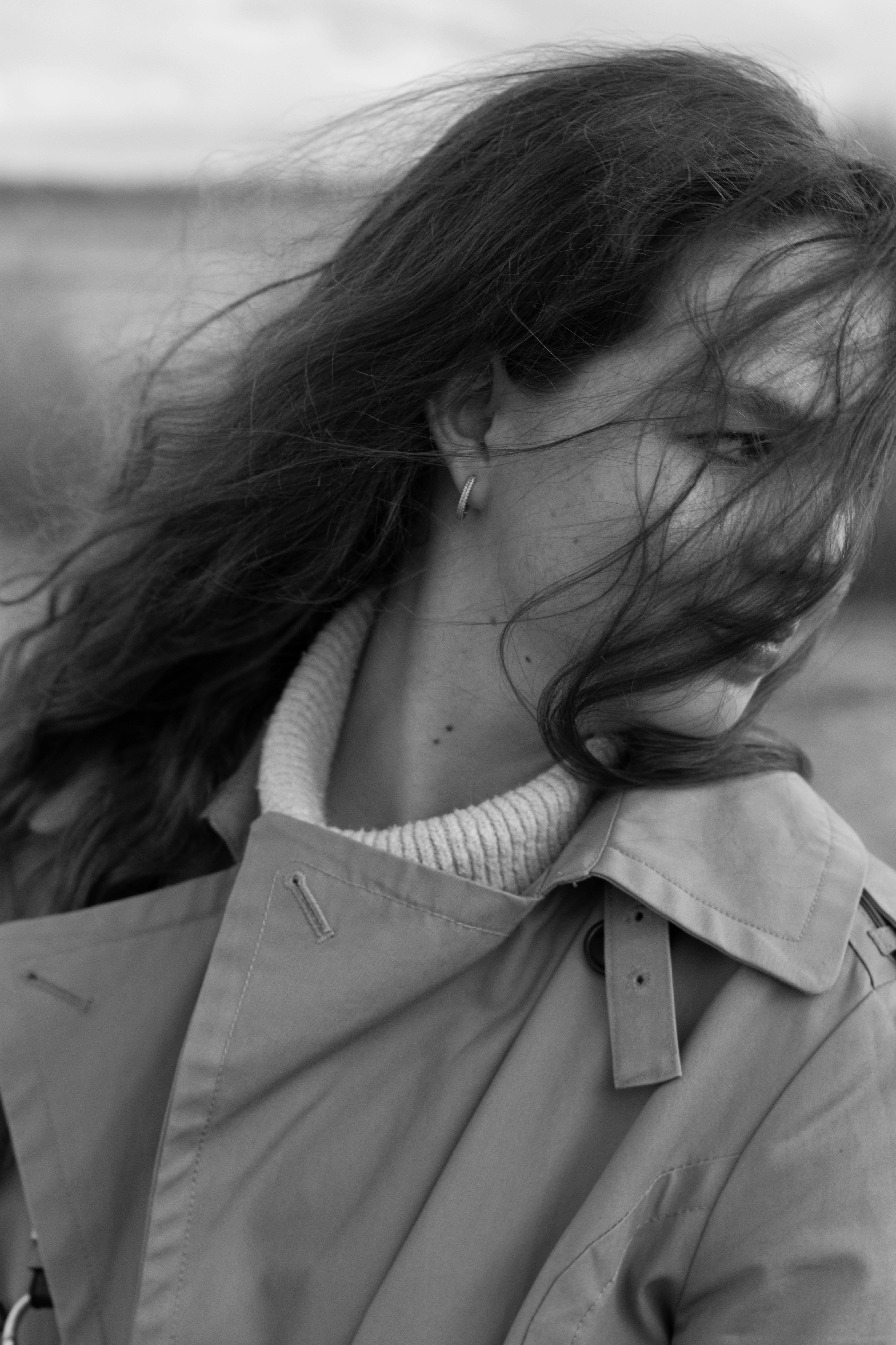 Grayscale Photo of a Woman with Her Hair Covering Her Face · Free Stock ...