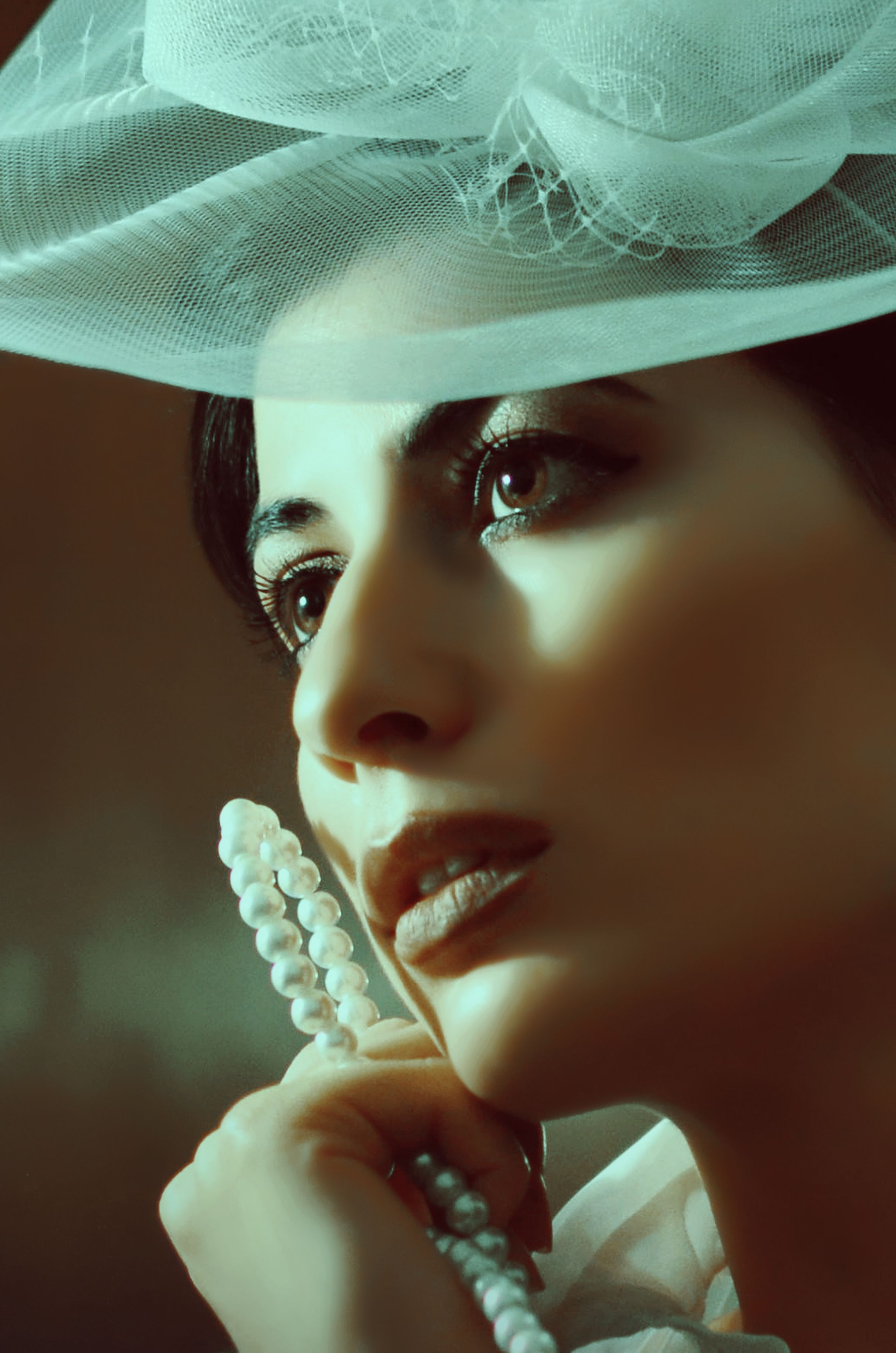 Dreamy lady in white dress and barrette near windows · Free Stock Photo