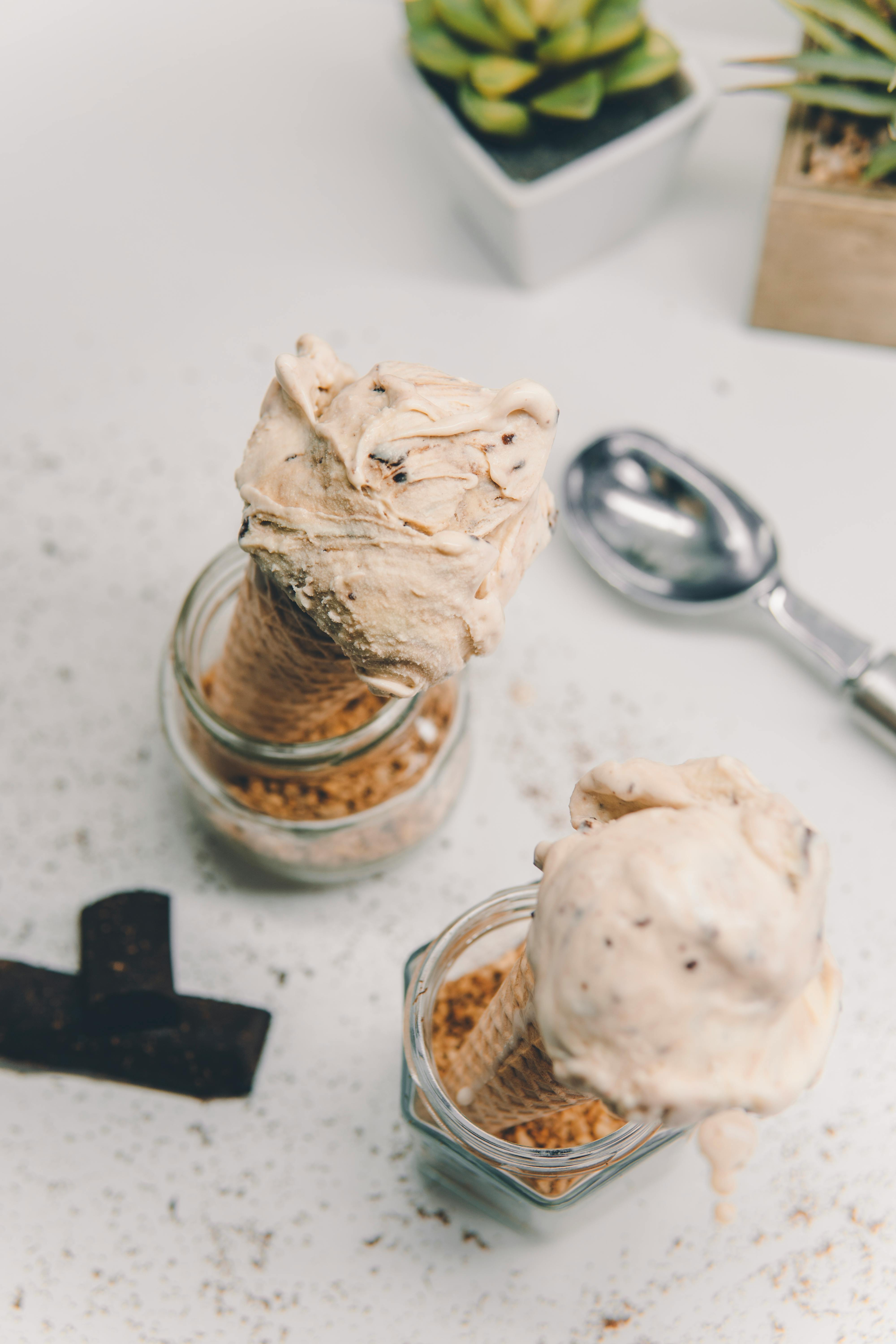 Close Up Shot of Ice Cream with Cone · Free Stock Photo