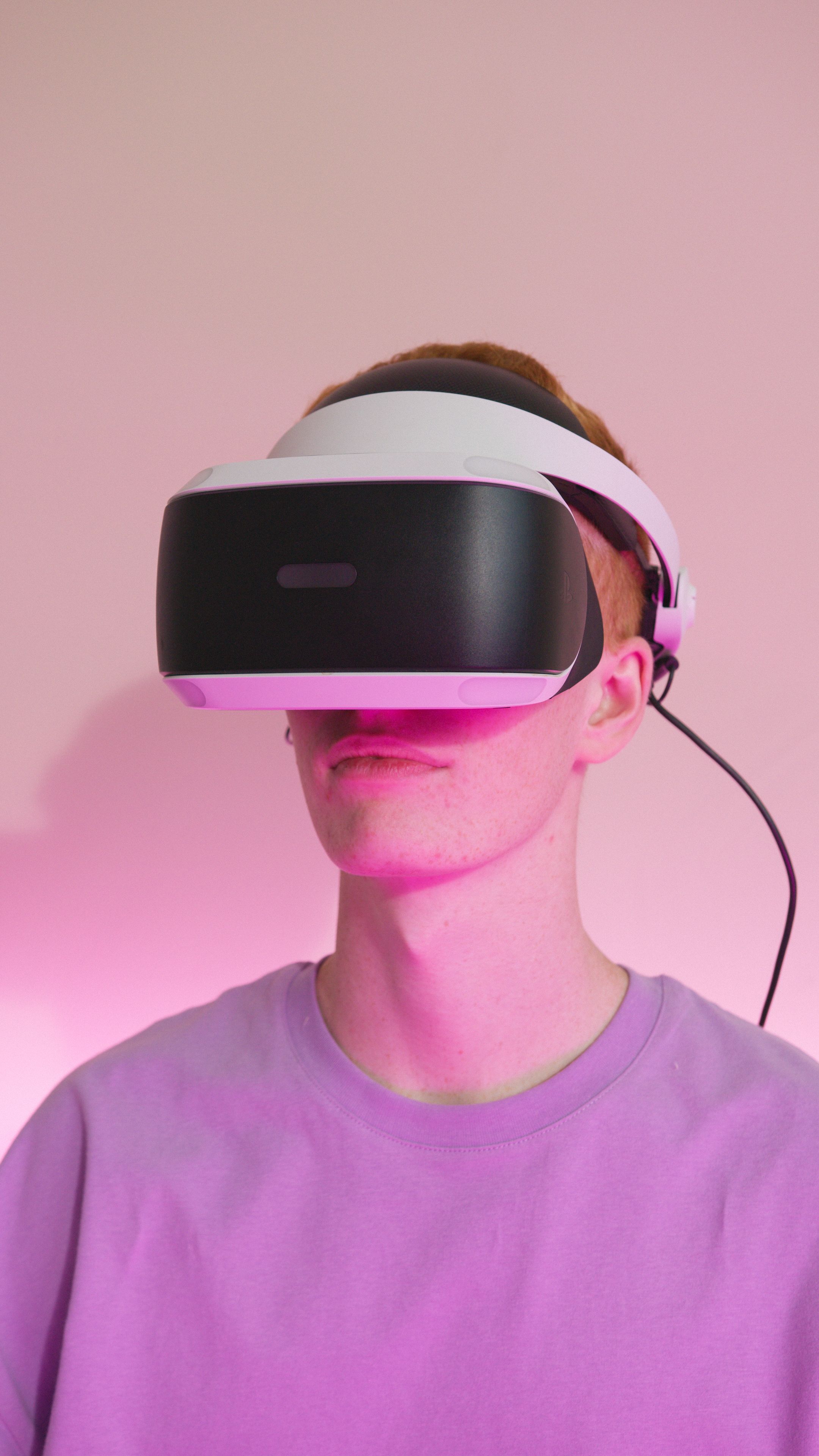 Man Wearing a Playstation Virtual Reality Headset · Free Stock Photo