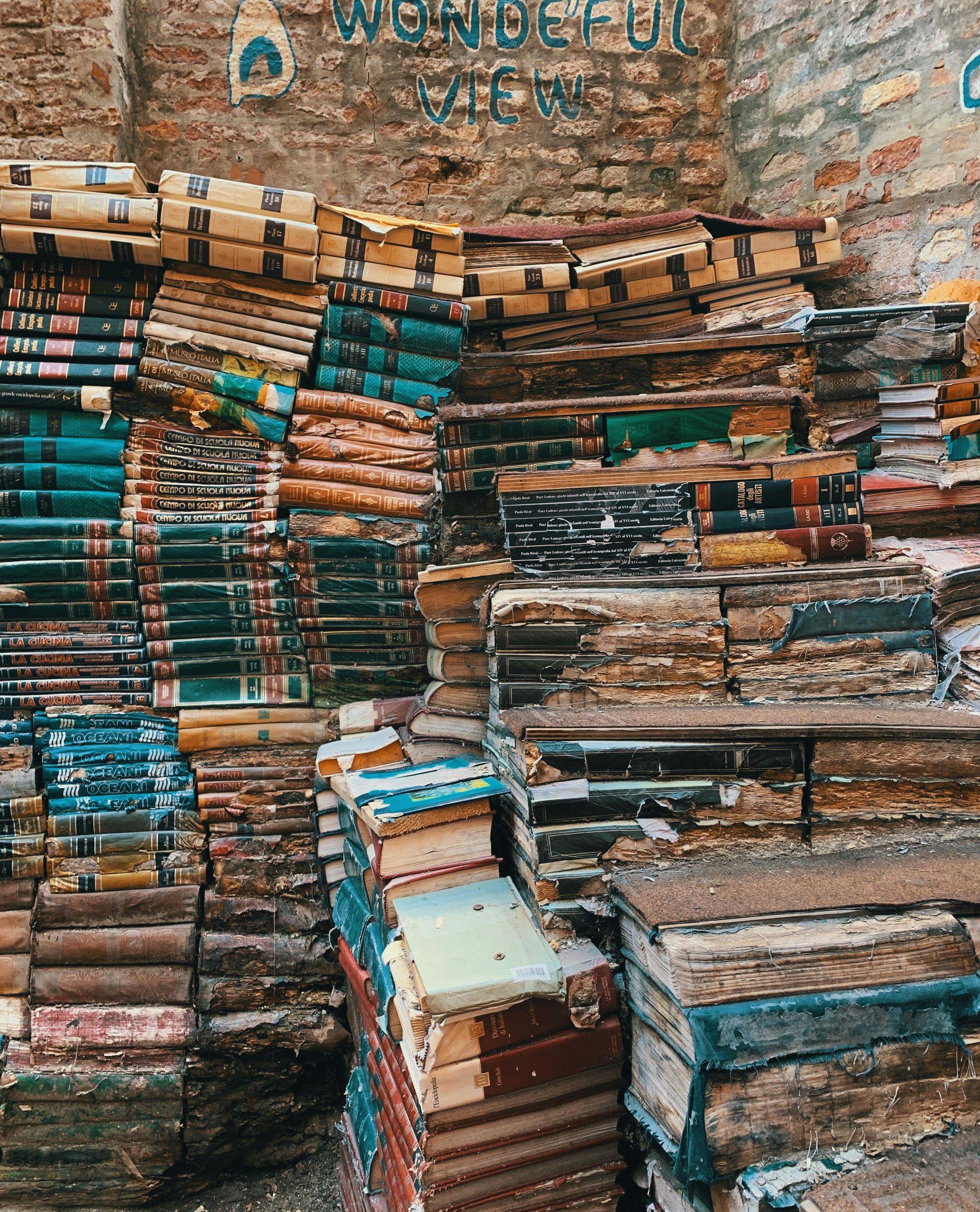 Stacks of Damaged Books · Free Stock Photo