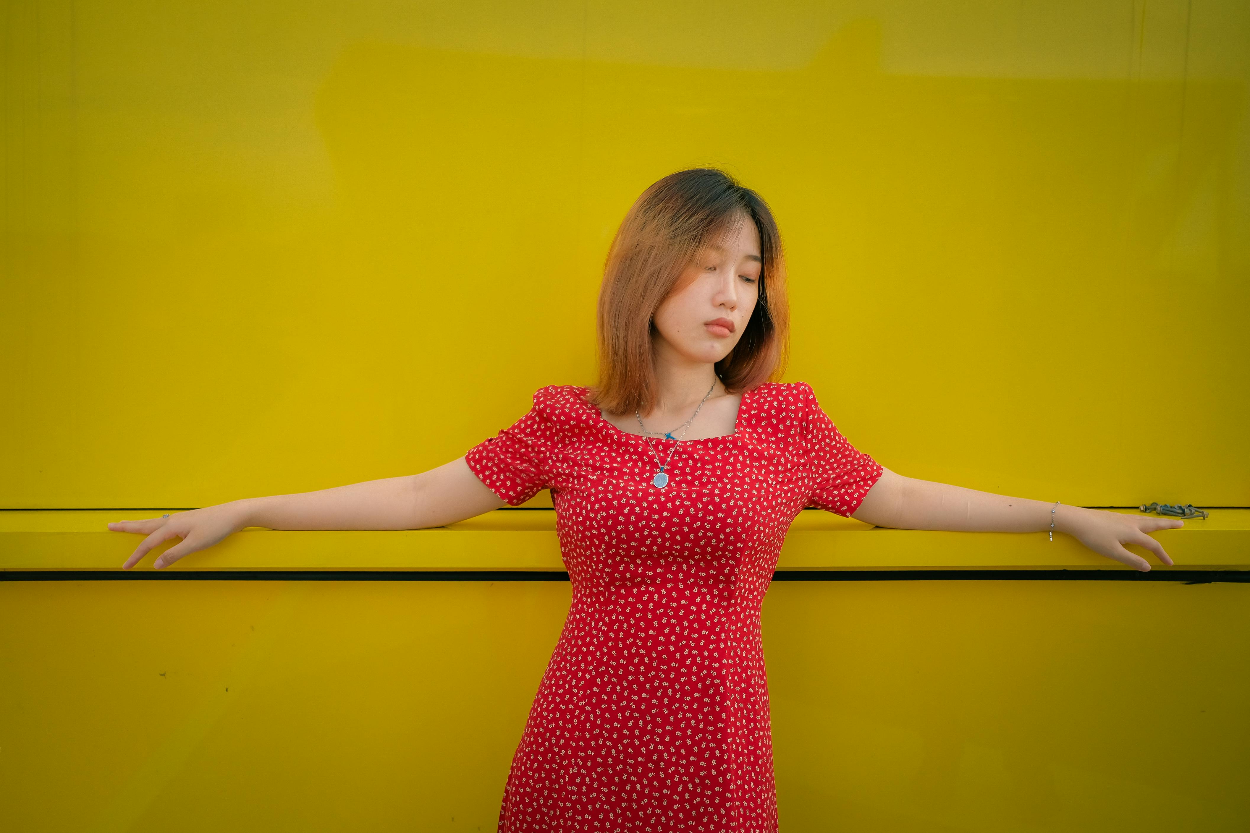 Woman in Yellow Sweater · Free Stock Photo