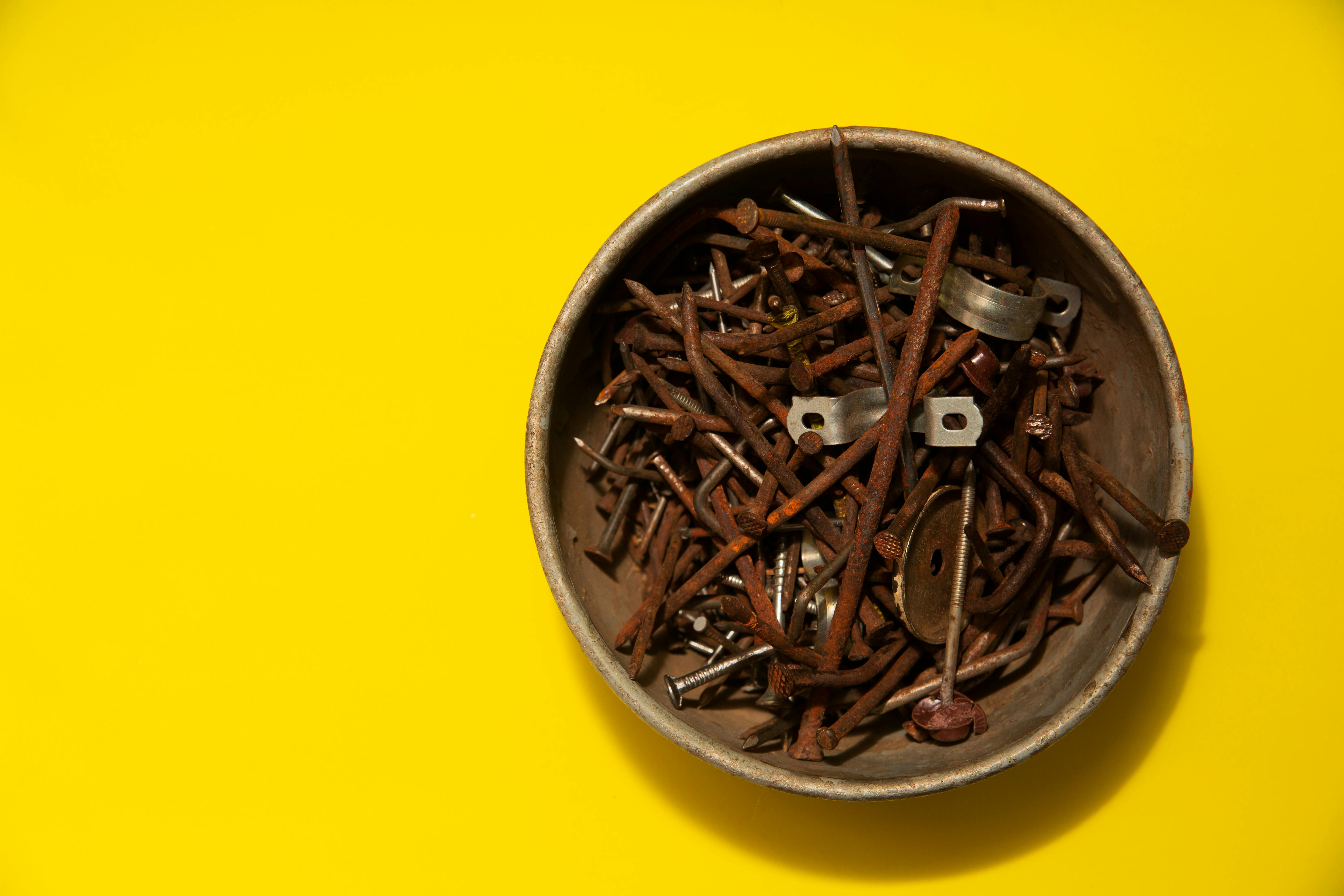 Rustic Nails in a Bowl · Free Stock Photo