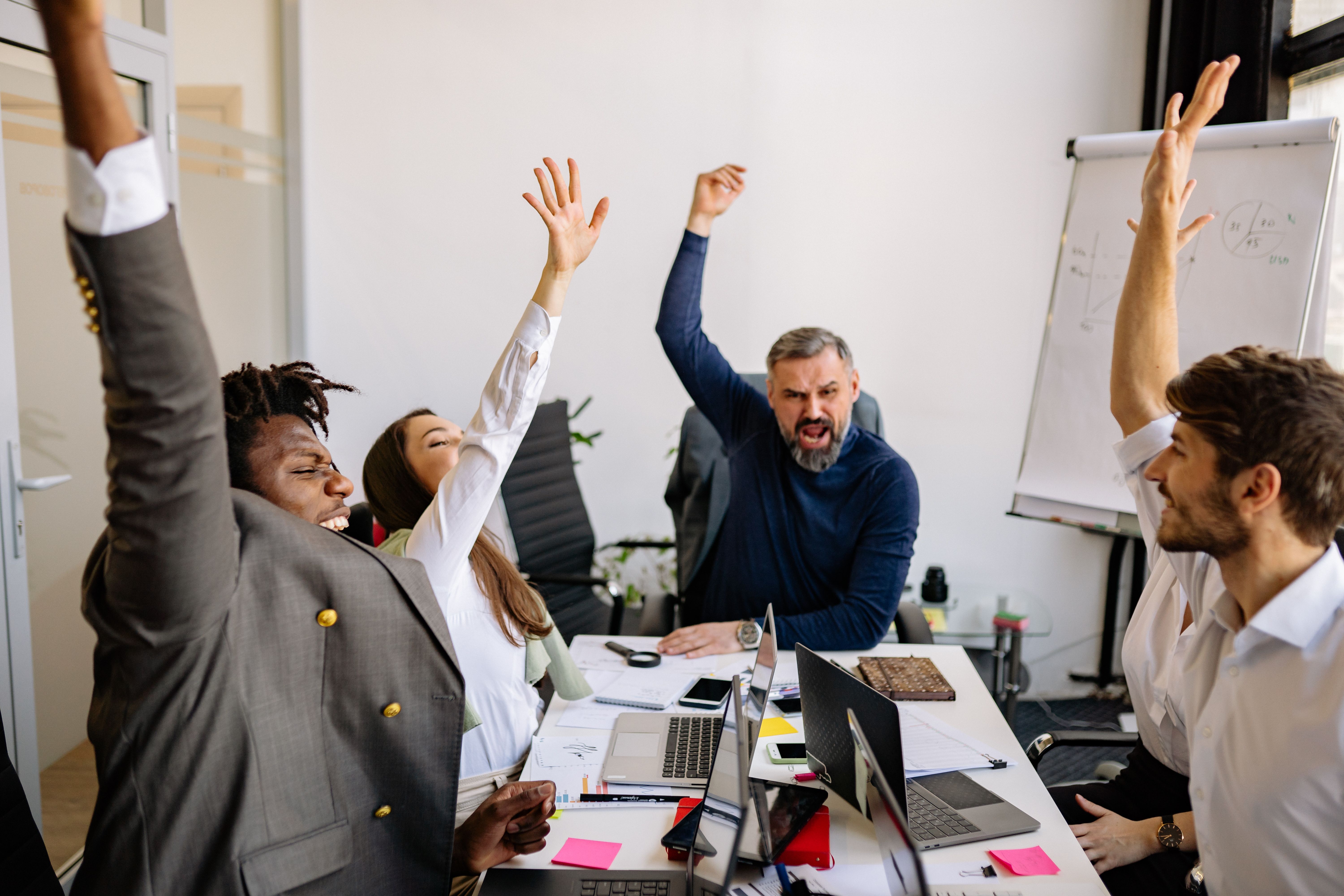 Team Screaming in Office · Free Stock Photo