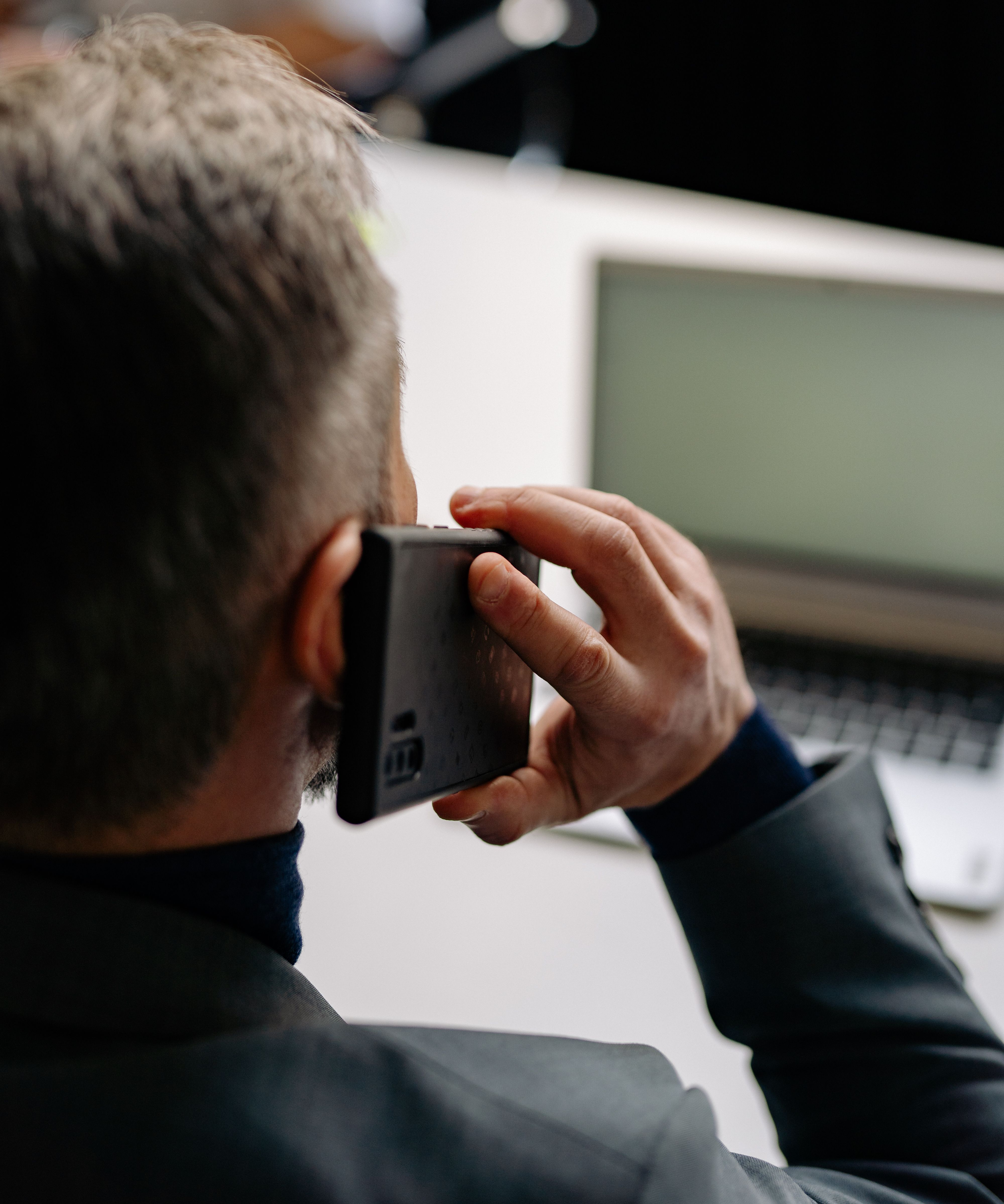 Man Wearing Brown Jacket Using Smartphone While Using Smartphone · Free ...