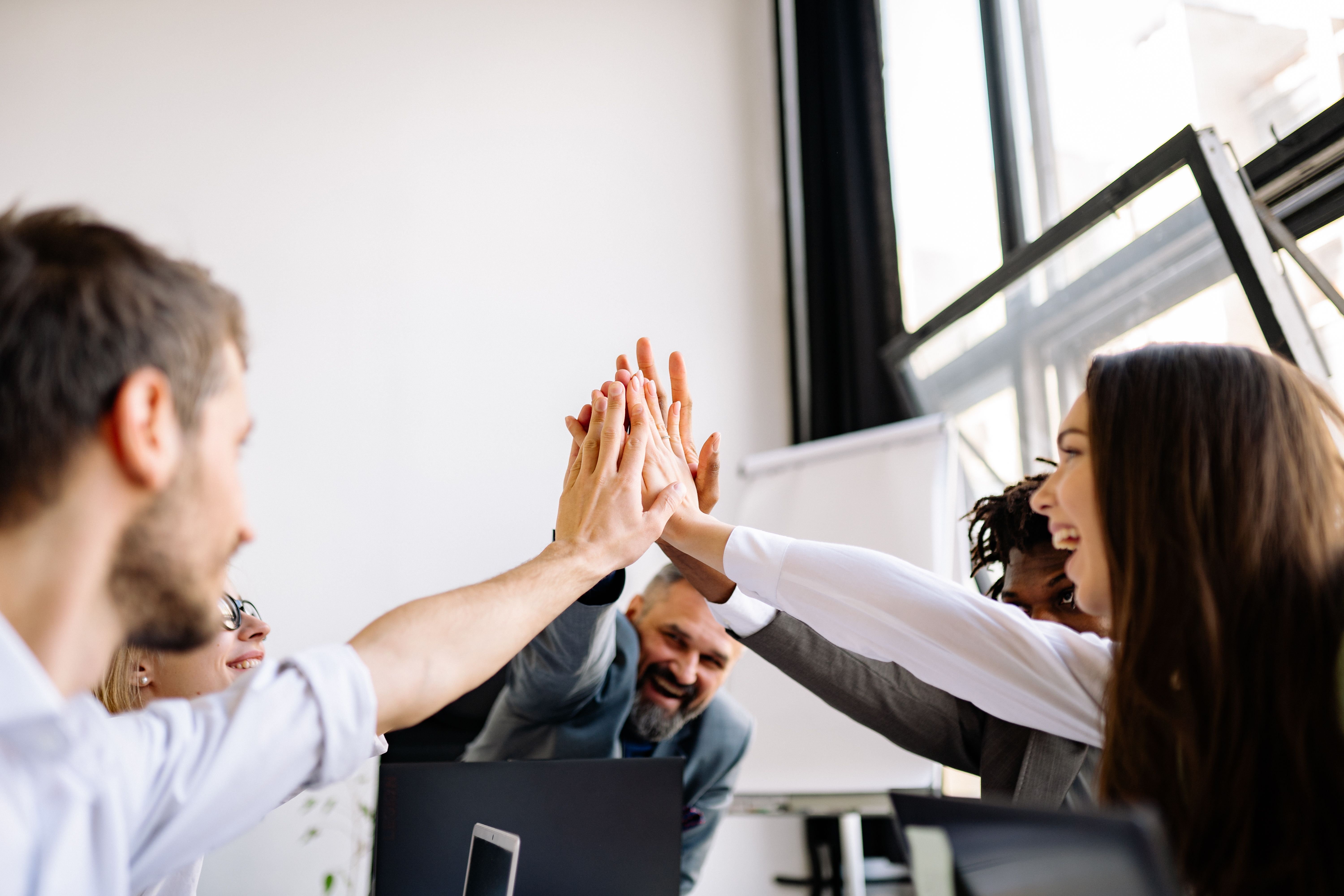 Office Team Huddling in the Room · Free Stock Photo