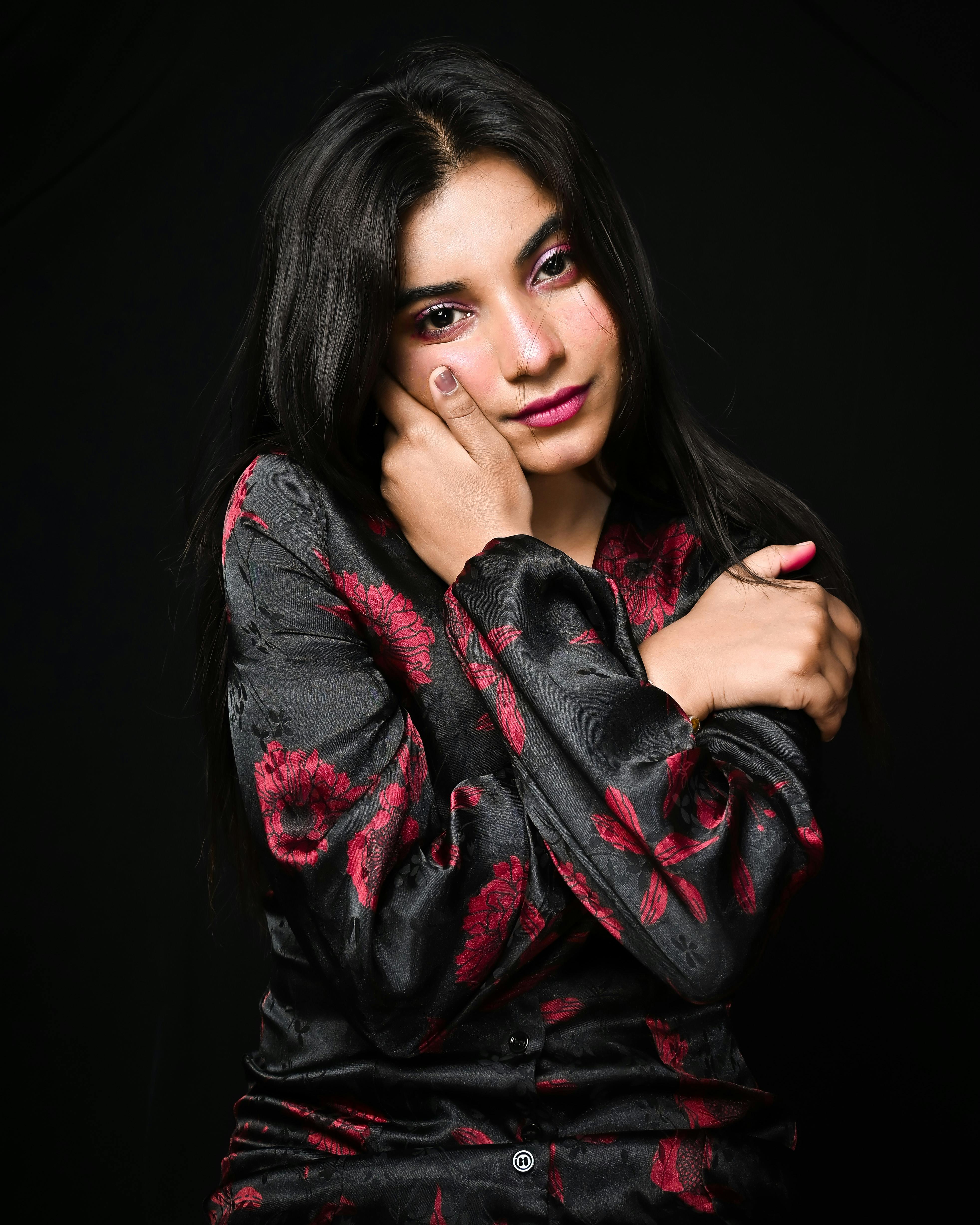 A Woman Wearing a Blue Blouse · Free Stock Photo