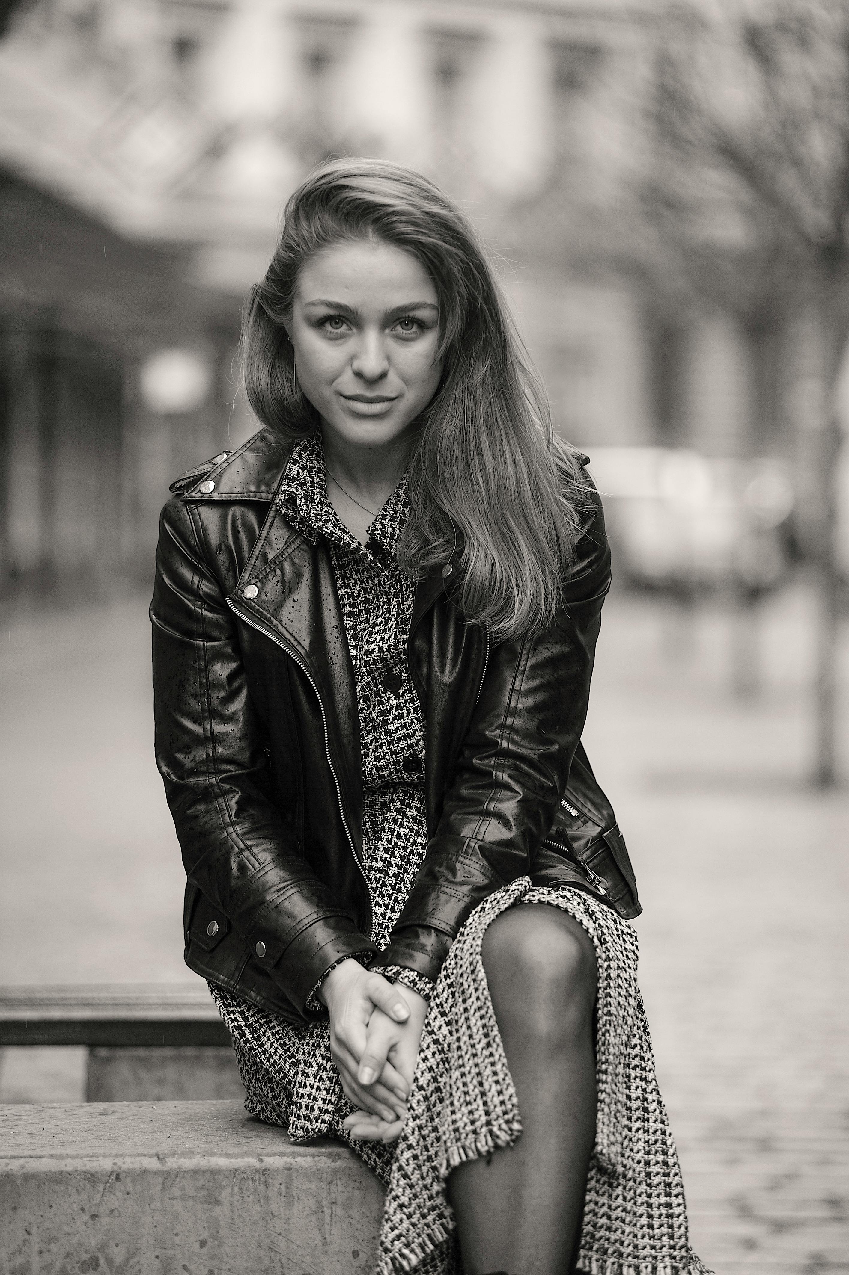 A Woman in a Leather Jacket · Free Stock Photo