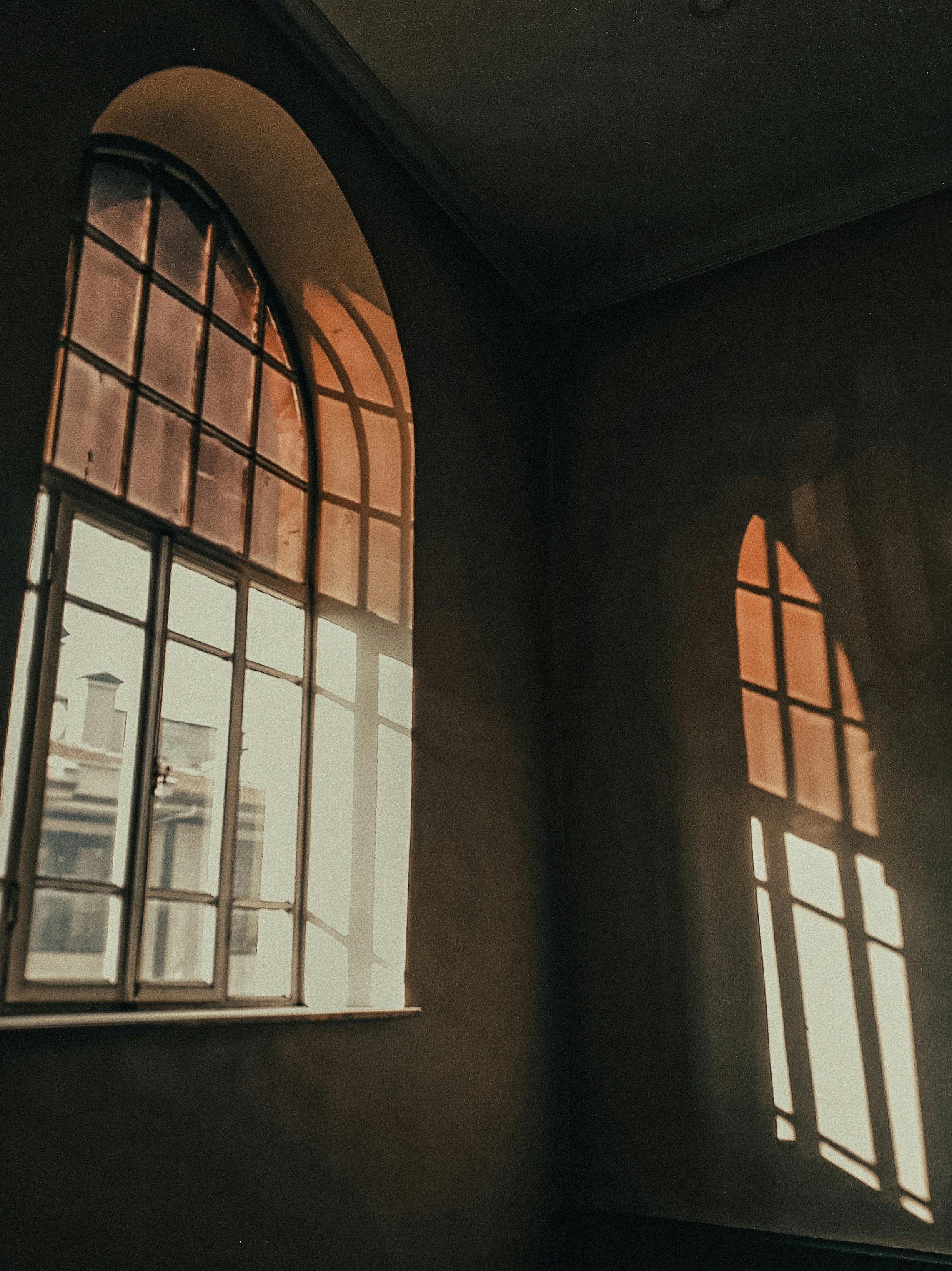 Yellow Glass Window with Metal Frame · Free Stock Photo