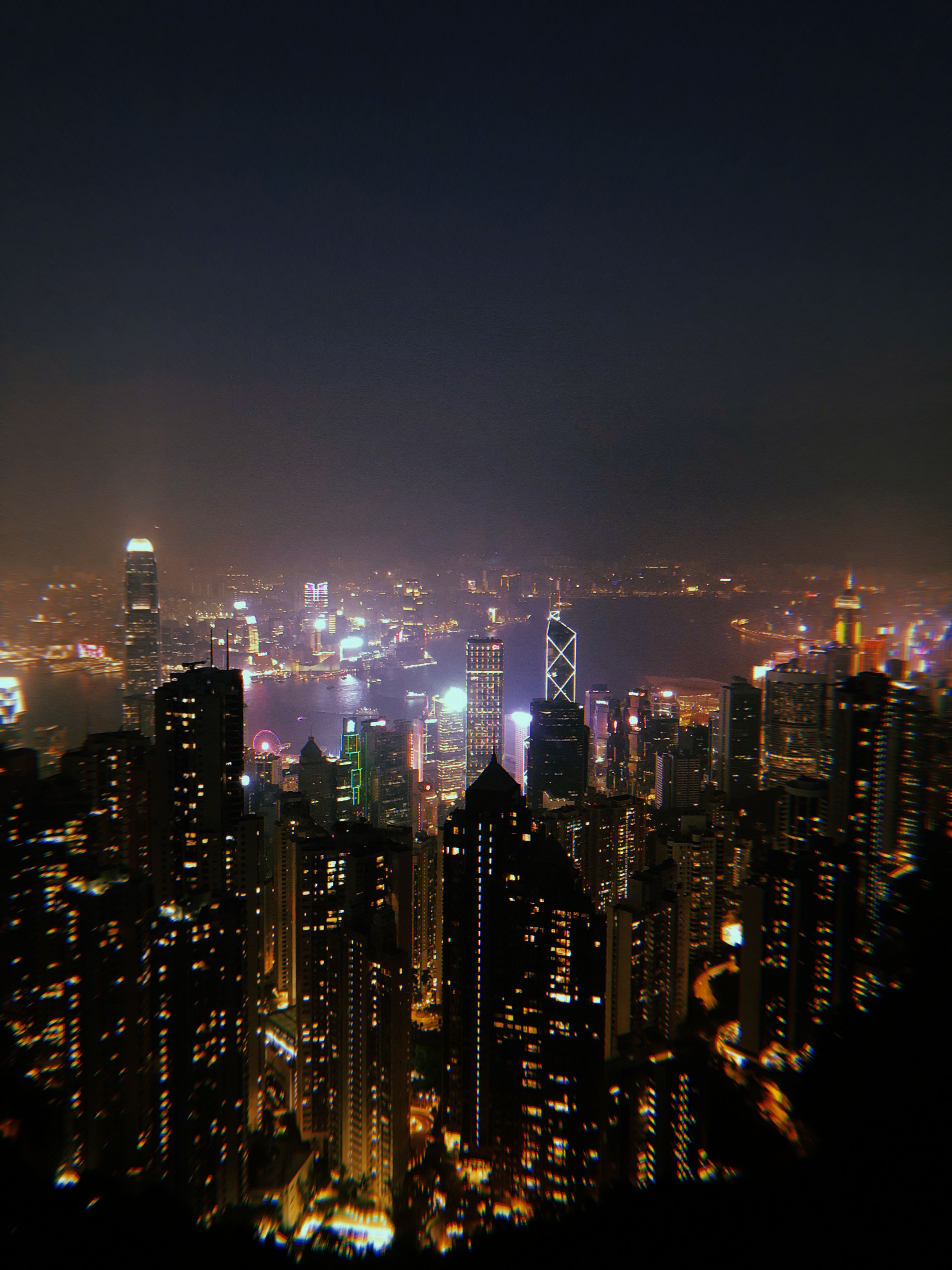 Modern skyscrapers in night city · Free Stock Photo
