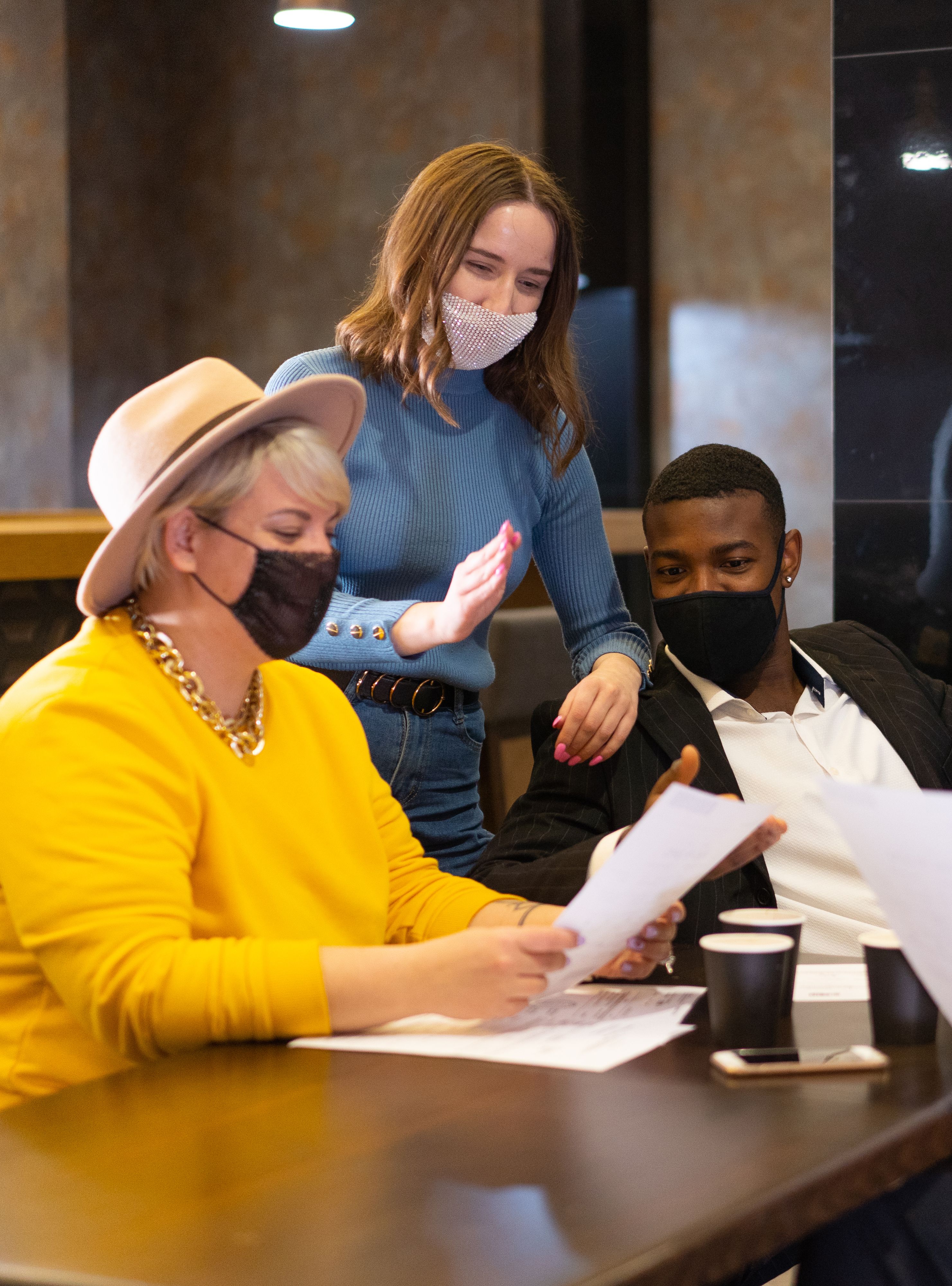 People Wearing Face Masks Having a Conversation · Free Stock Photo