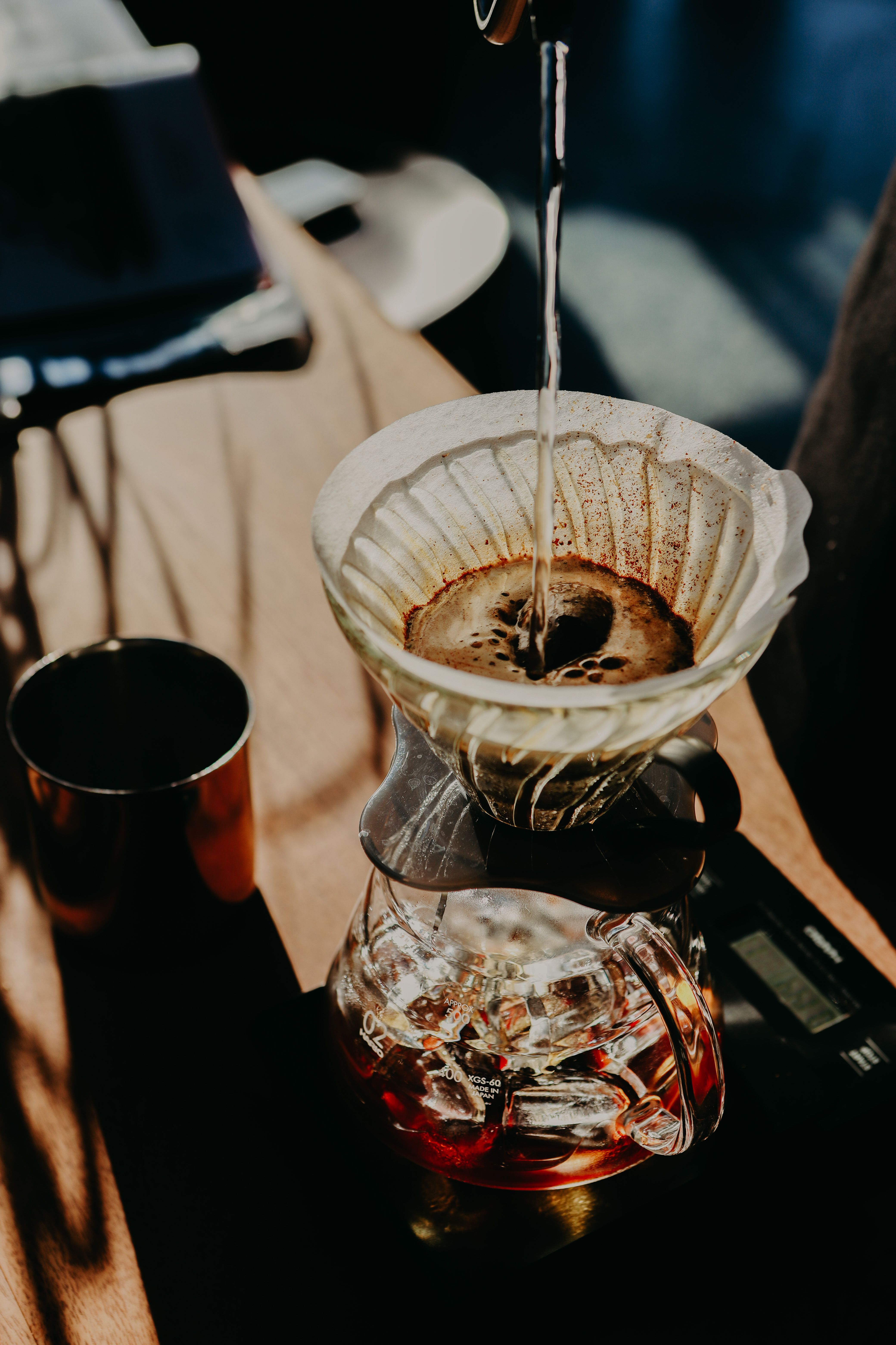 A Close-Up Shot of a Pour Over Coffee being Brewed · Free Stock Photo