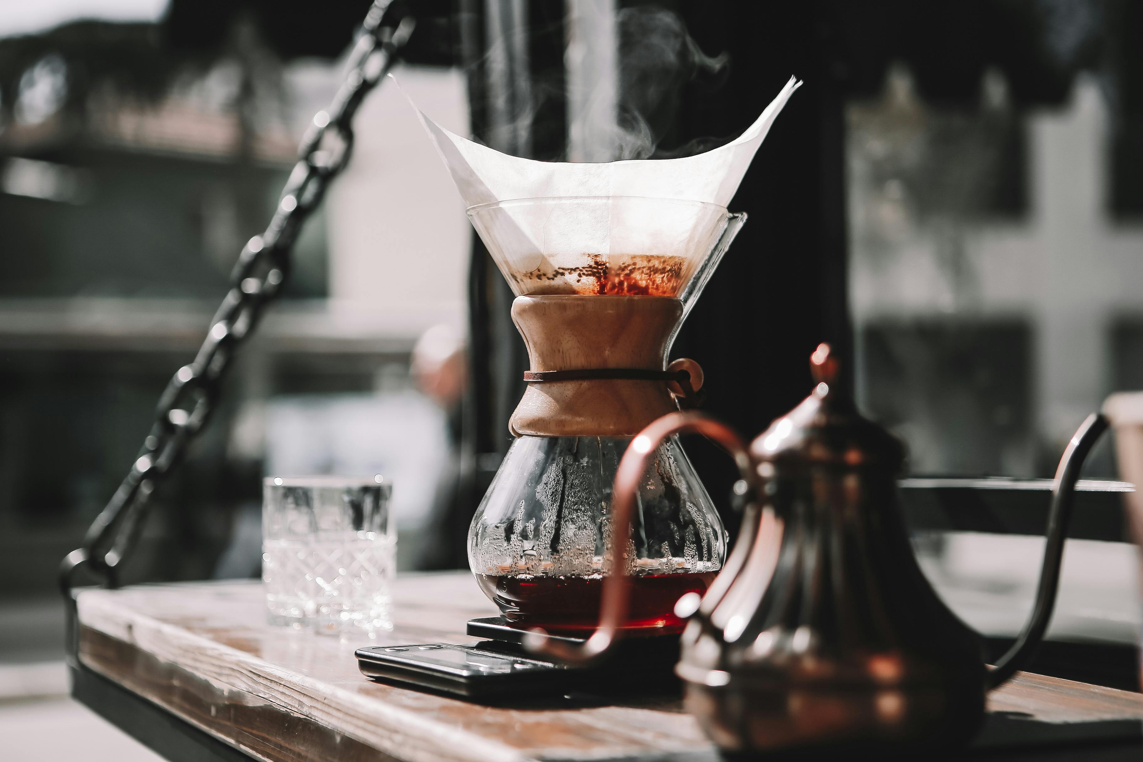 A Close-Up Shot of a Pour Over Coffee being Brewed · Free Stock Photo