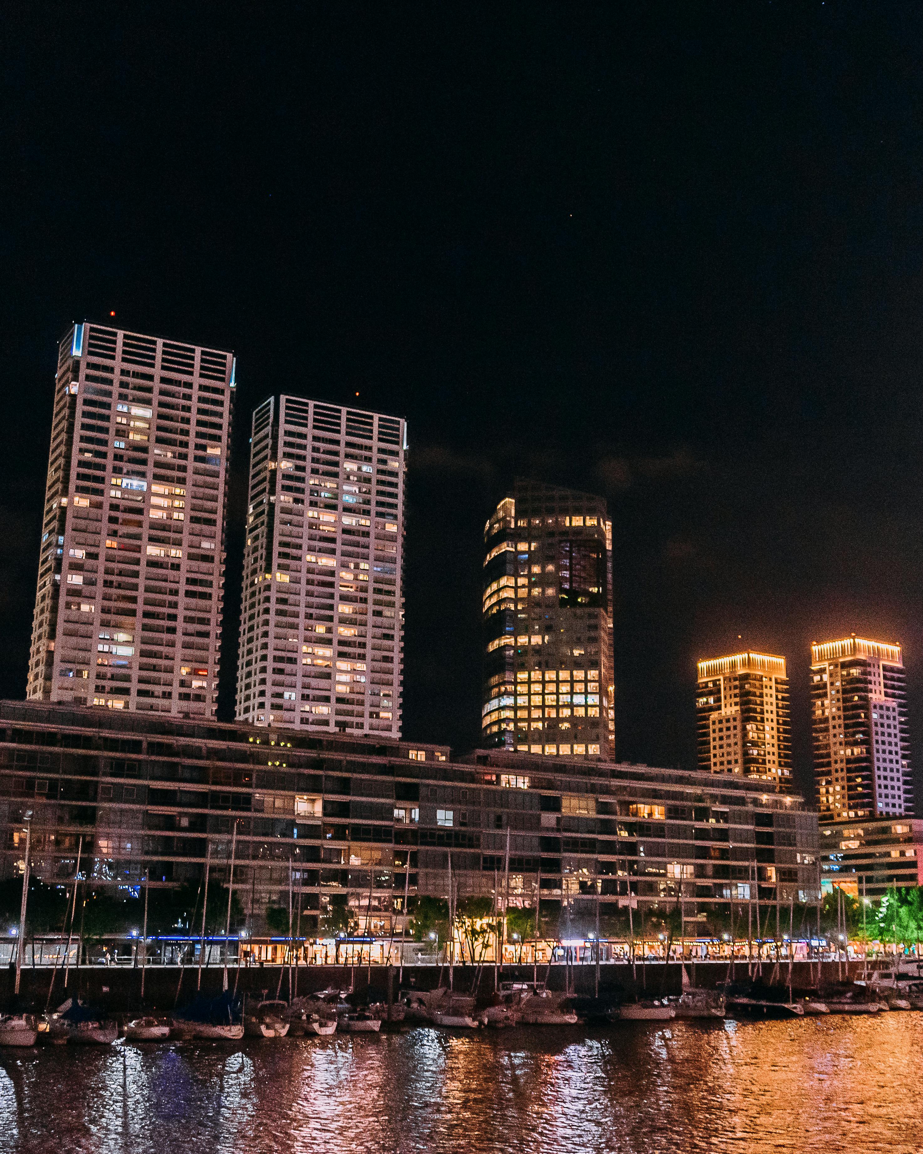 Tall Buildings at Night · Free Stock Photo