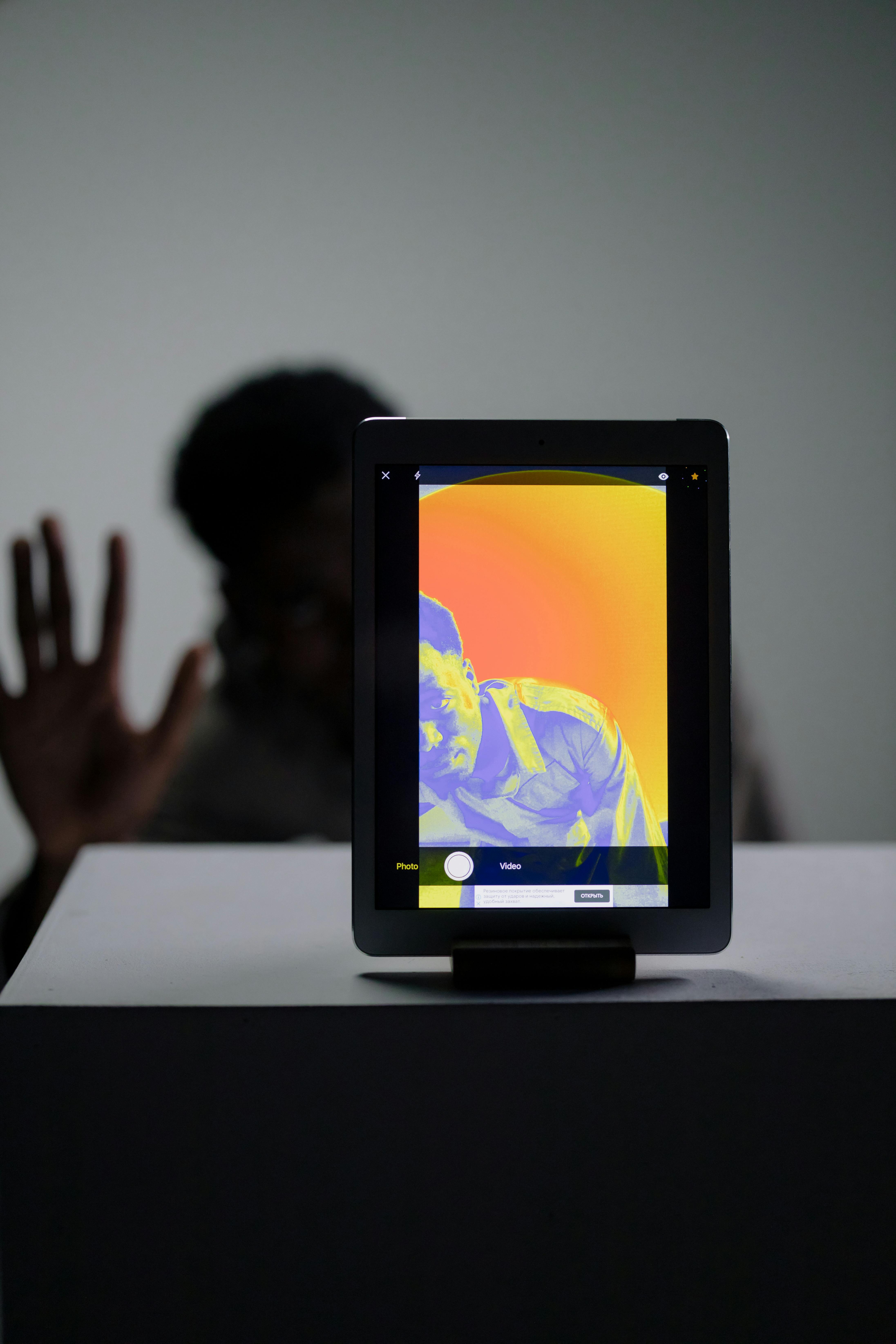 Person Filming Himself Using Tablet · Free Stock Photo