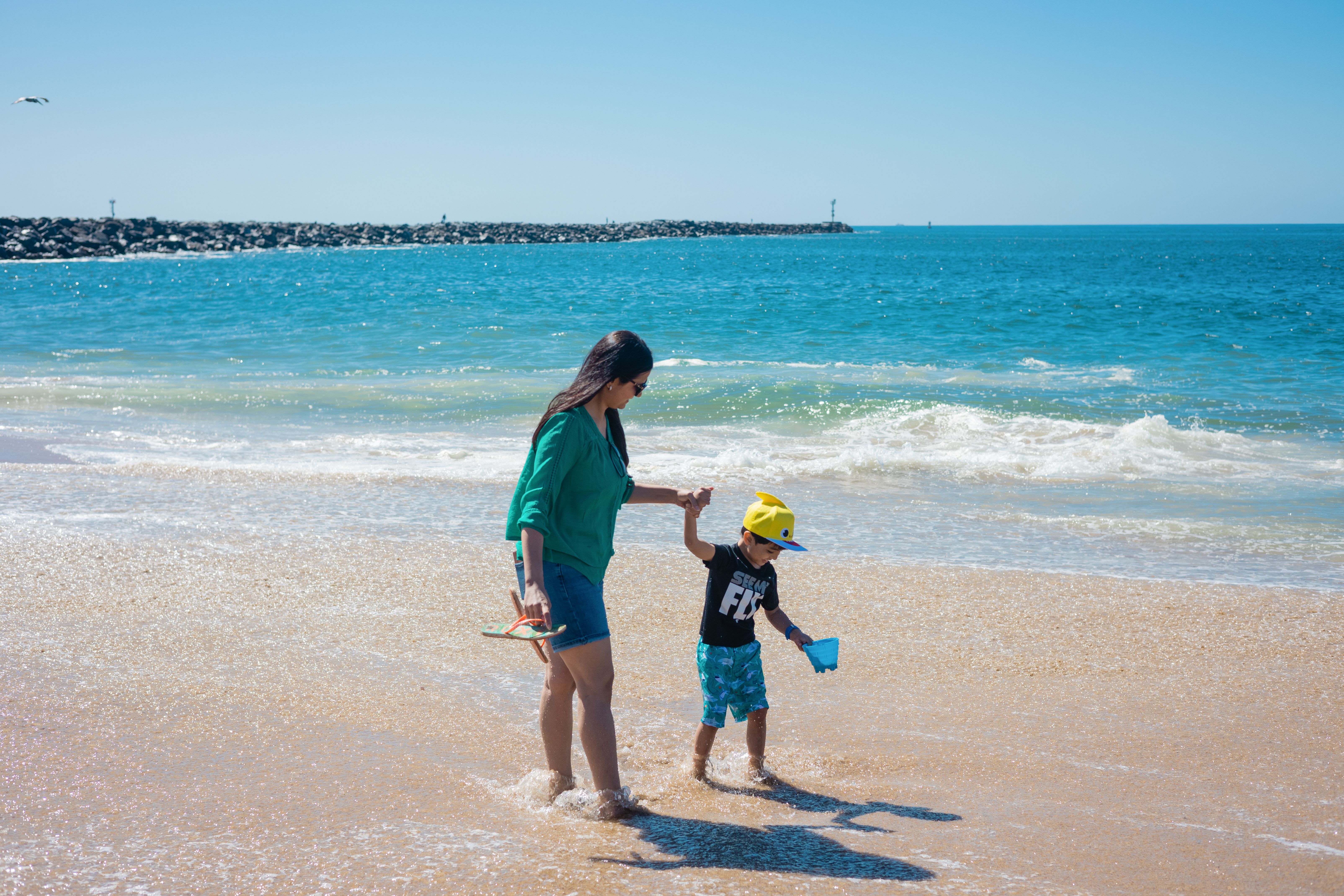 A Mother and Son at the Beach · Free Stock Photo