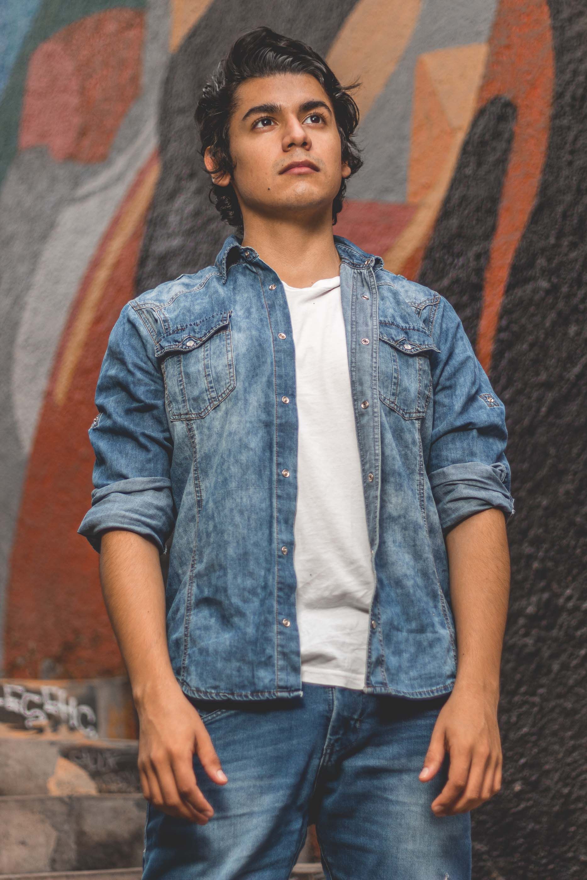 Man Wearing Denim Jacket · Free Stock Photo