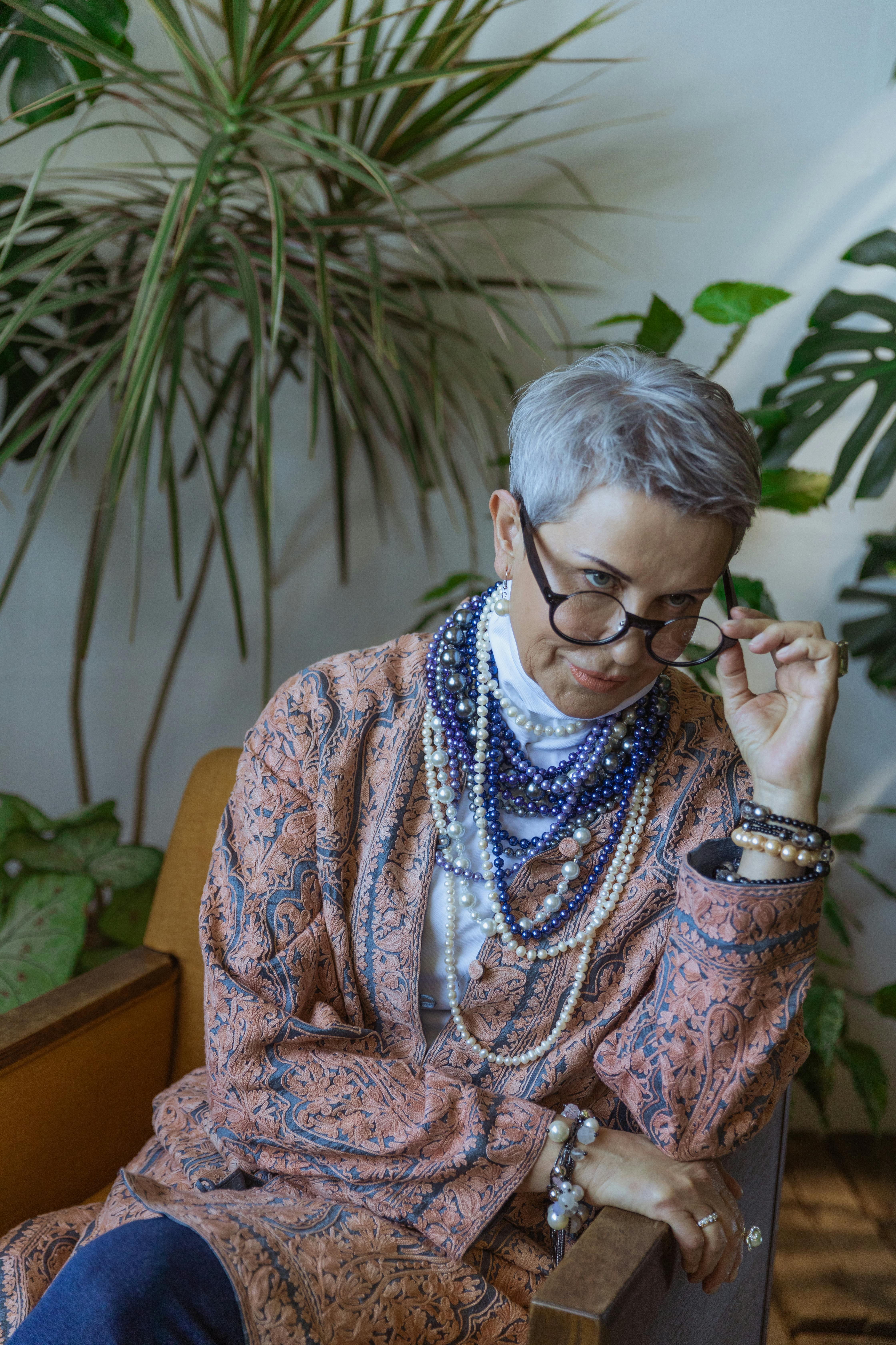 Photo of Stylish Grandma Peeking · Free Stock Photo