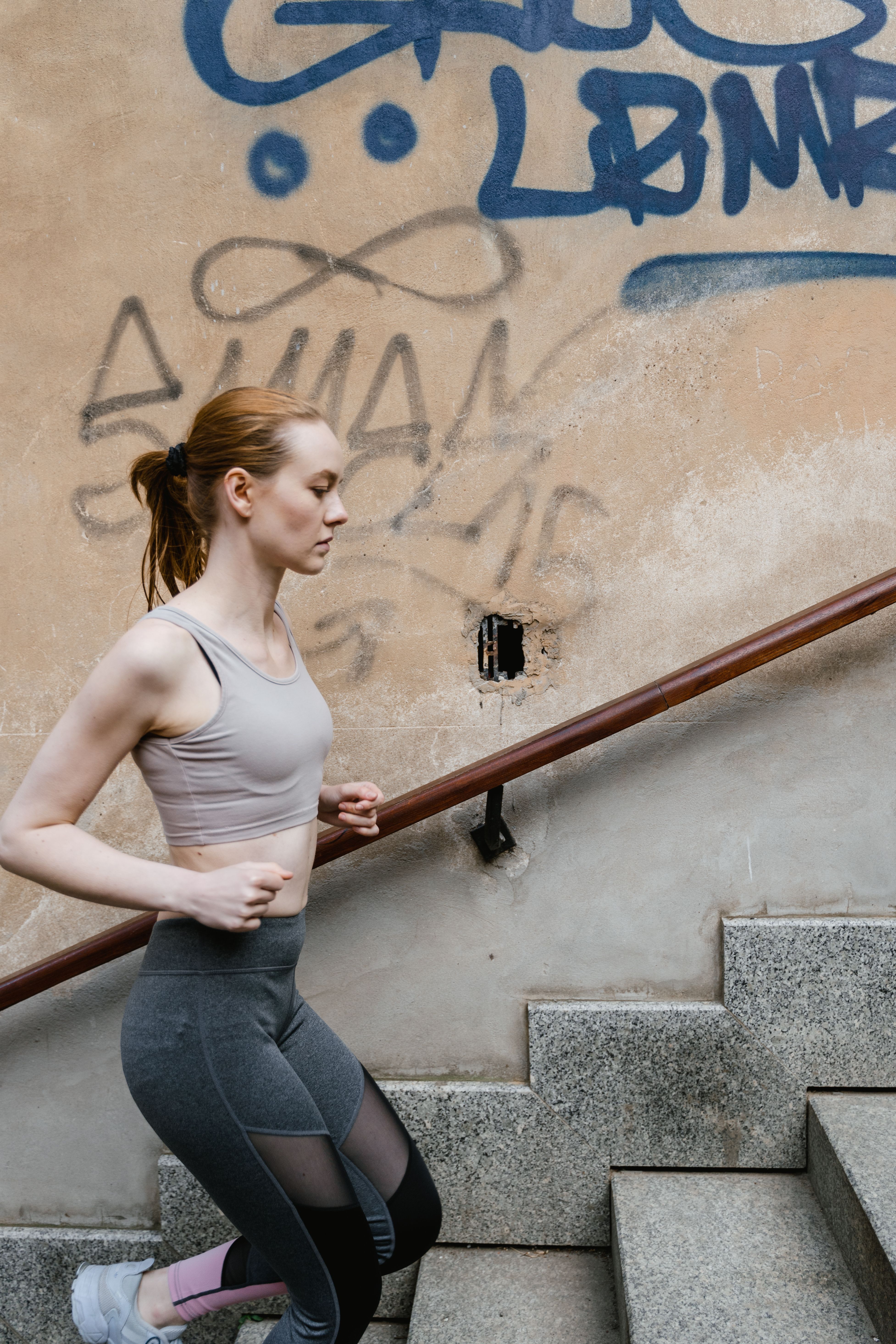 A Person Climbing Stairs Side View Photos, Download The BEST Free A ...