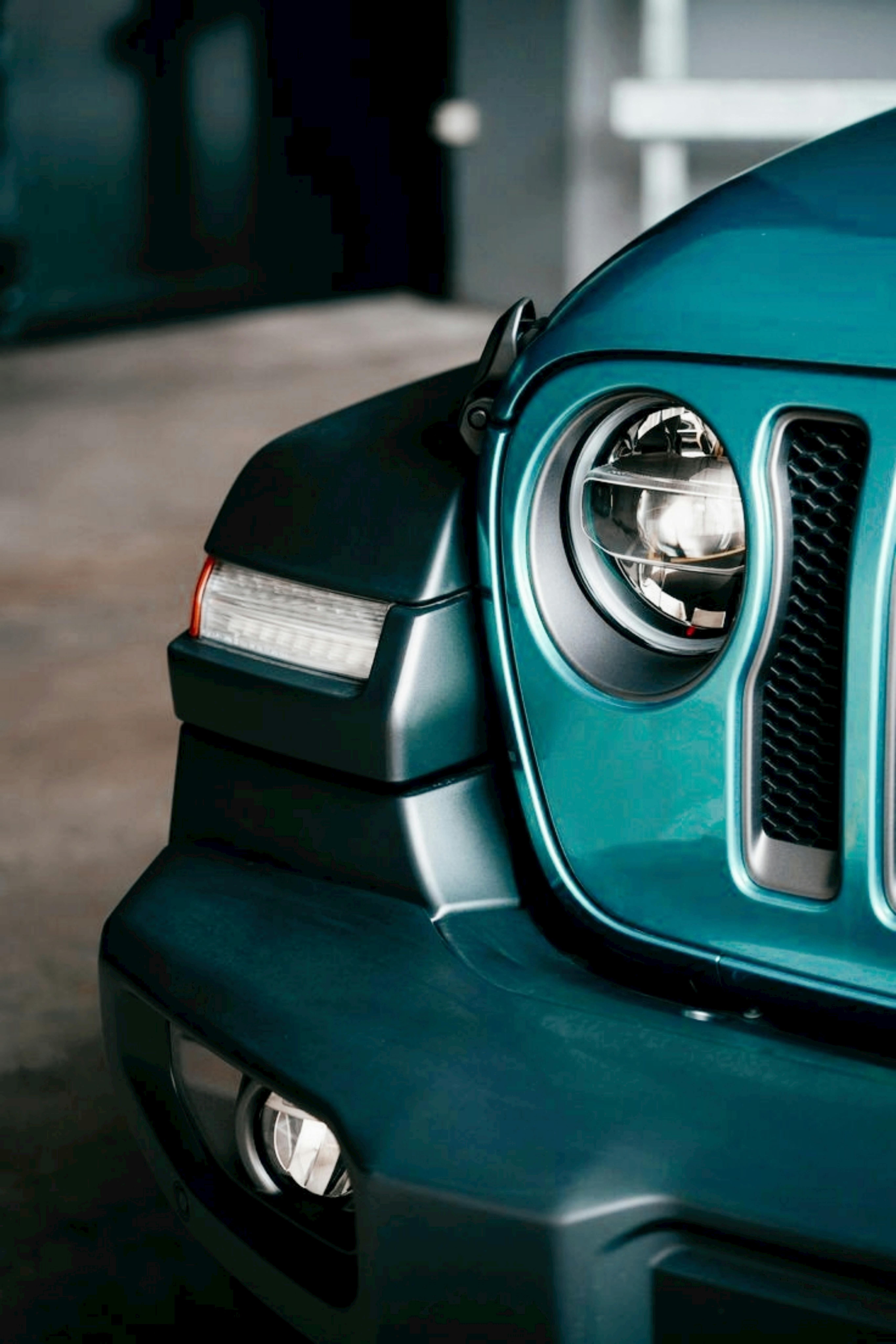 Close-up of Blue Car Front Light · Free Stock Photo