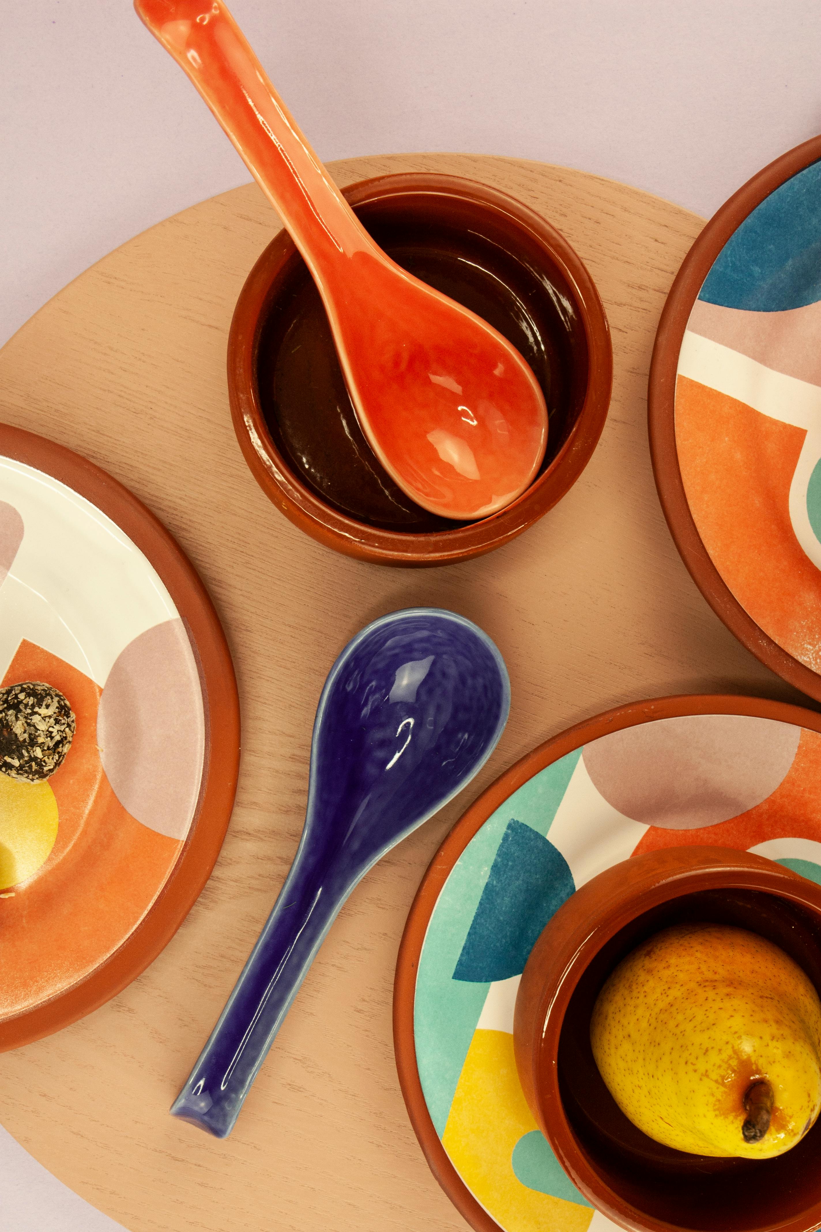 Top View of a Colorful Crockery Set · Free Stock Photo