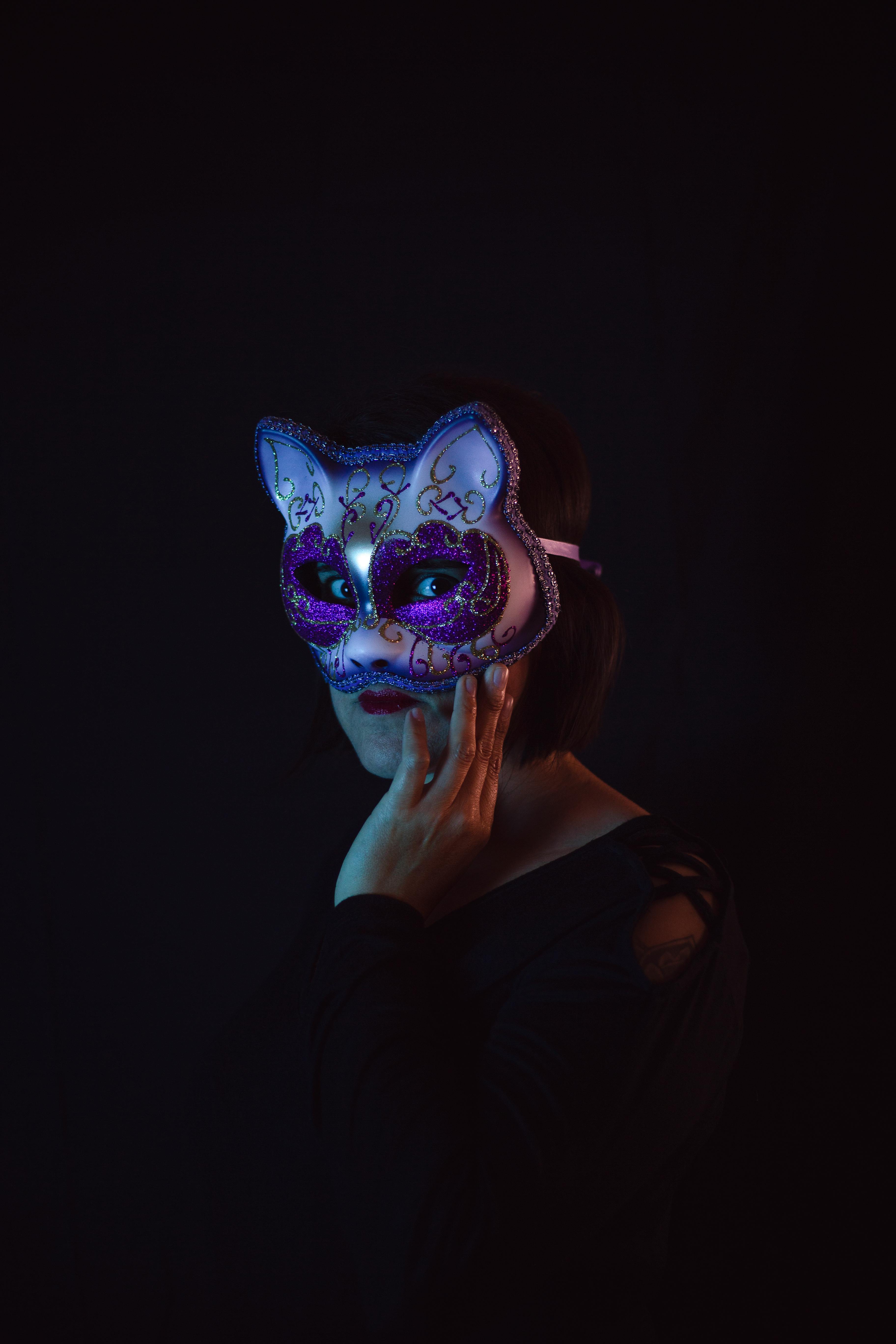 Woman Wearing a Cat Mask and a Dress · Free Stock Photo