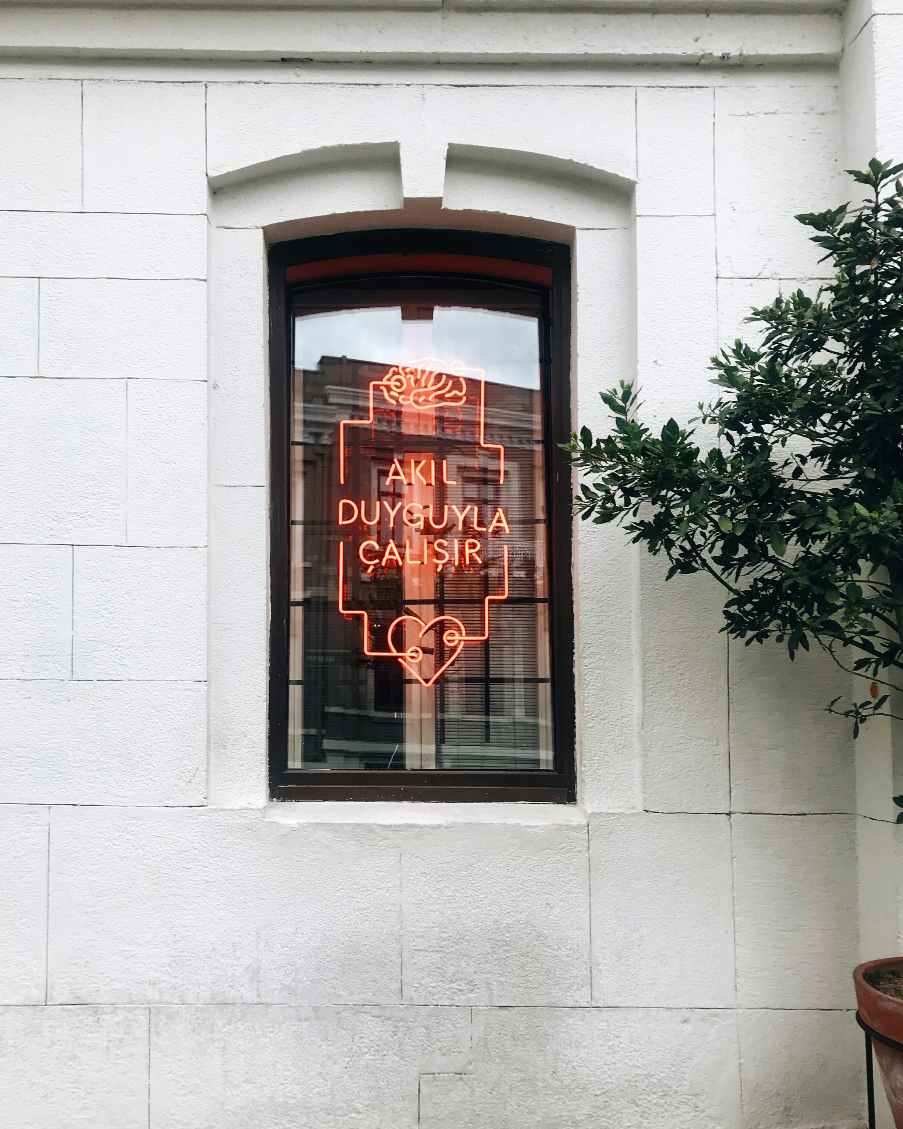 A Neon Sign in a Window · Free Stock Photo