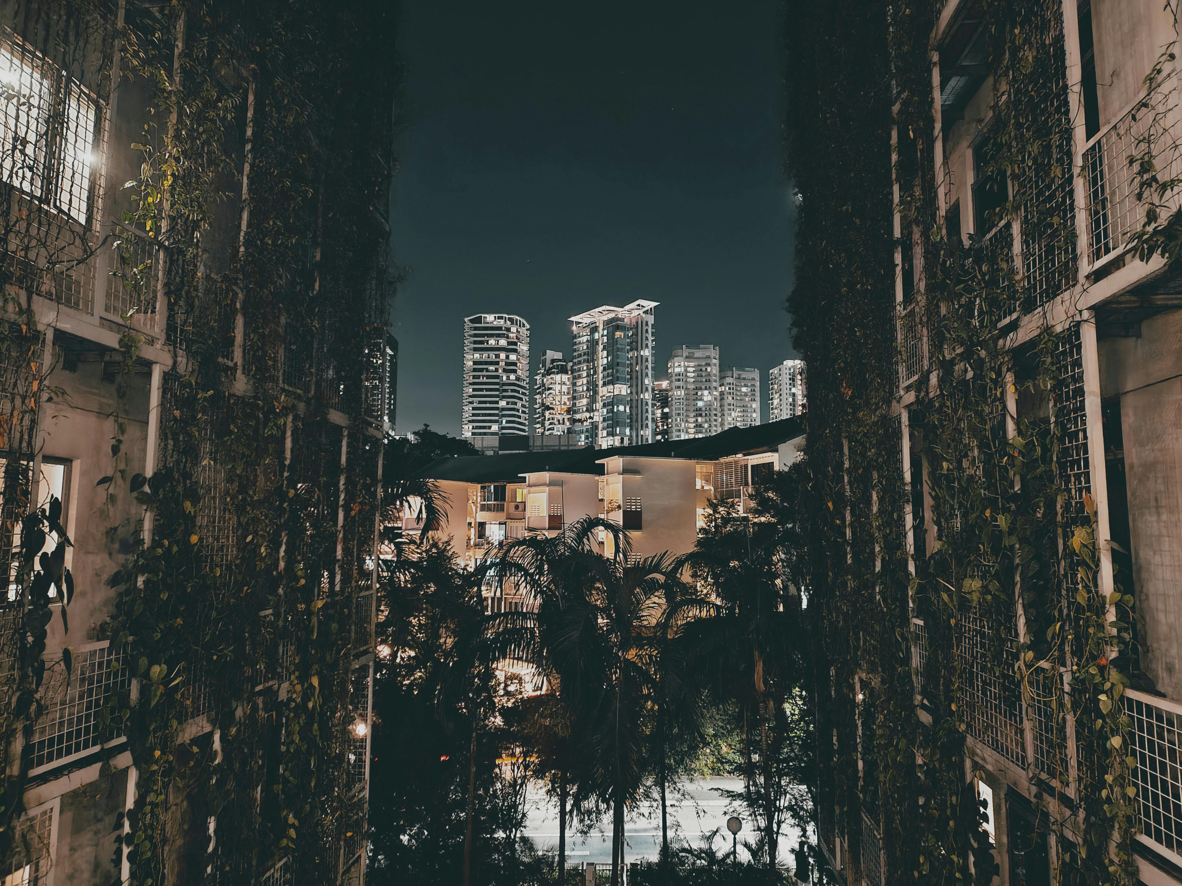 High Rise Buildings during Night Time · Free Stock Photo