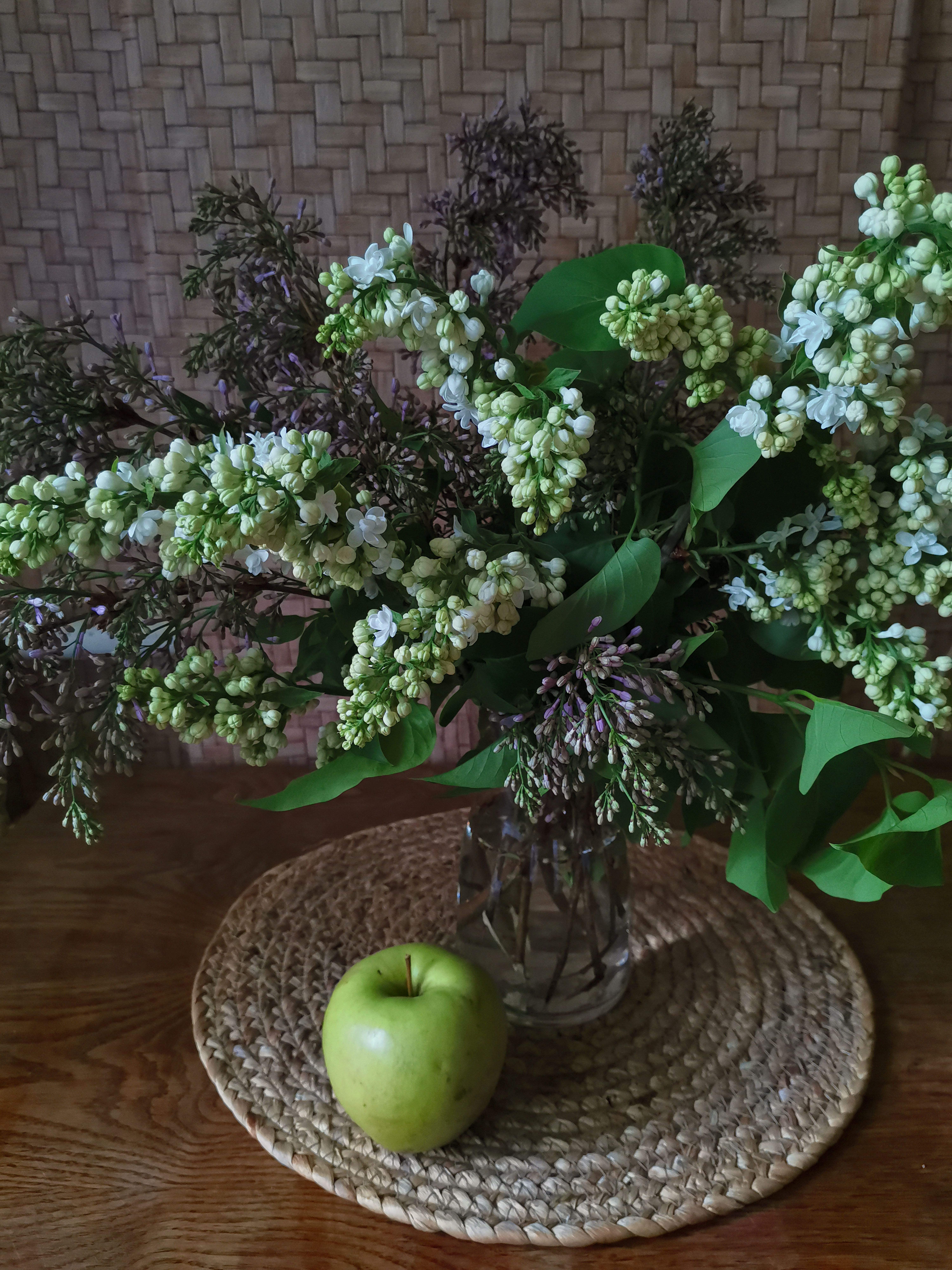 A Flower in the Vase with Apple · Free Stock Photo