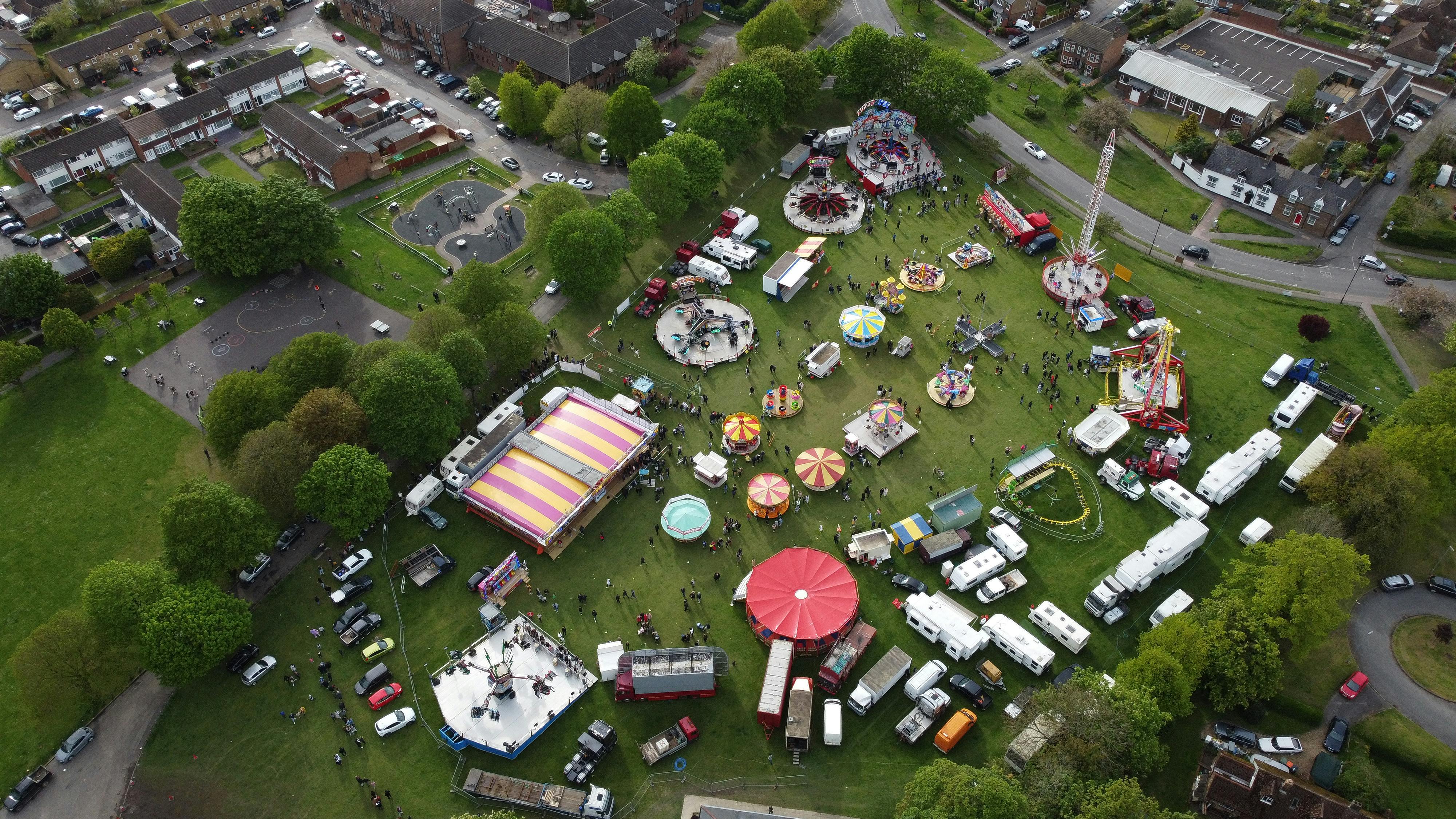 Aerial Photo of Funfair · Free Stock Photo