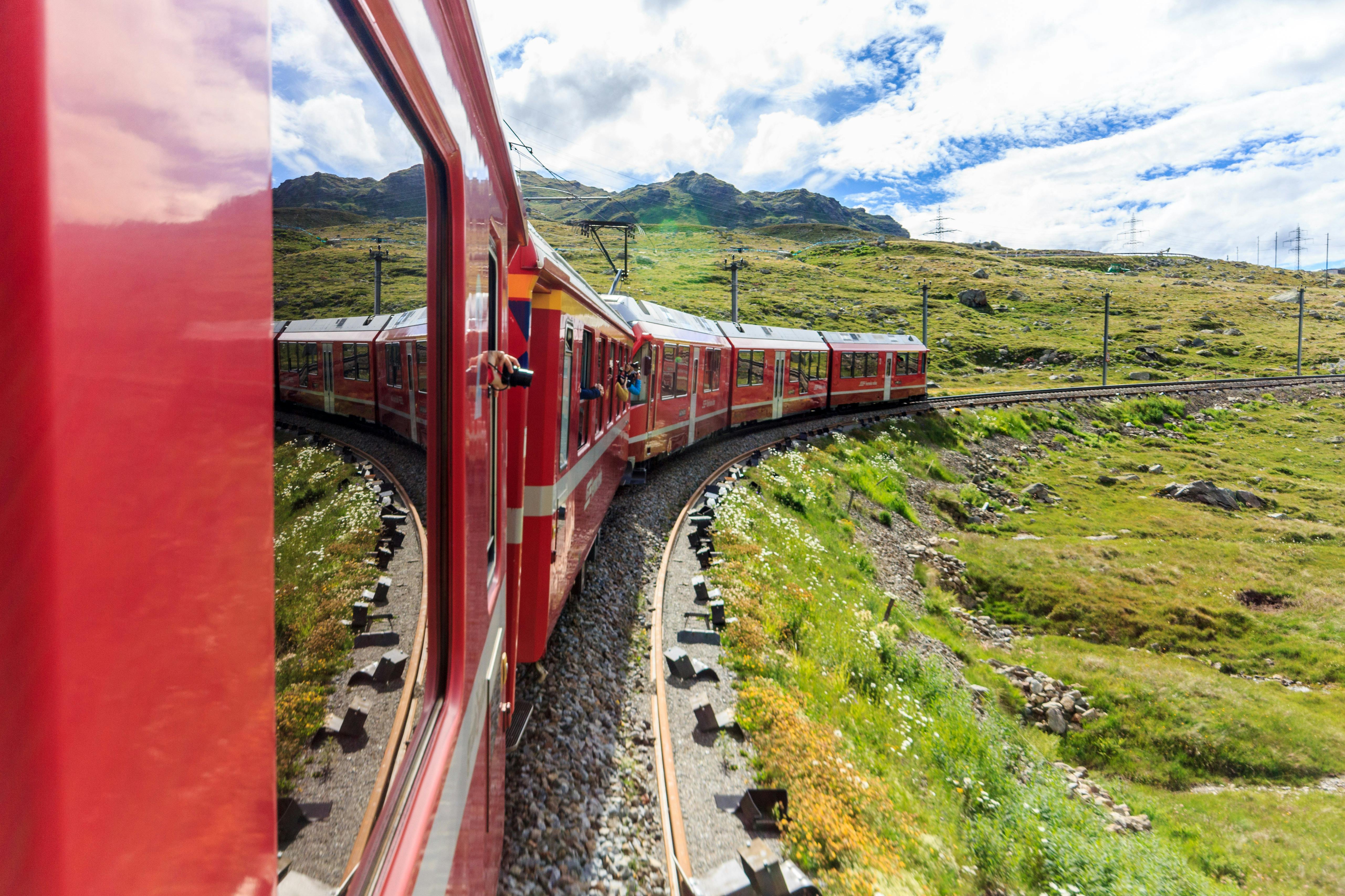 Train Travelling Through Mountain Area · Free Stock Photo
