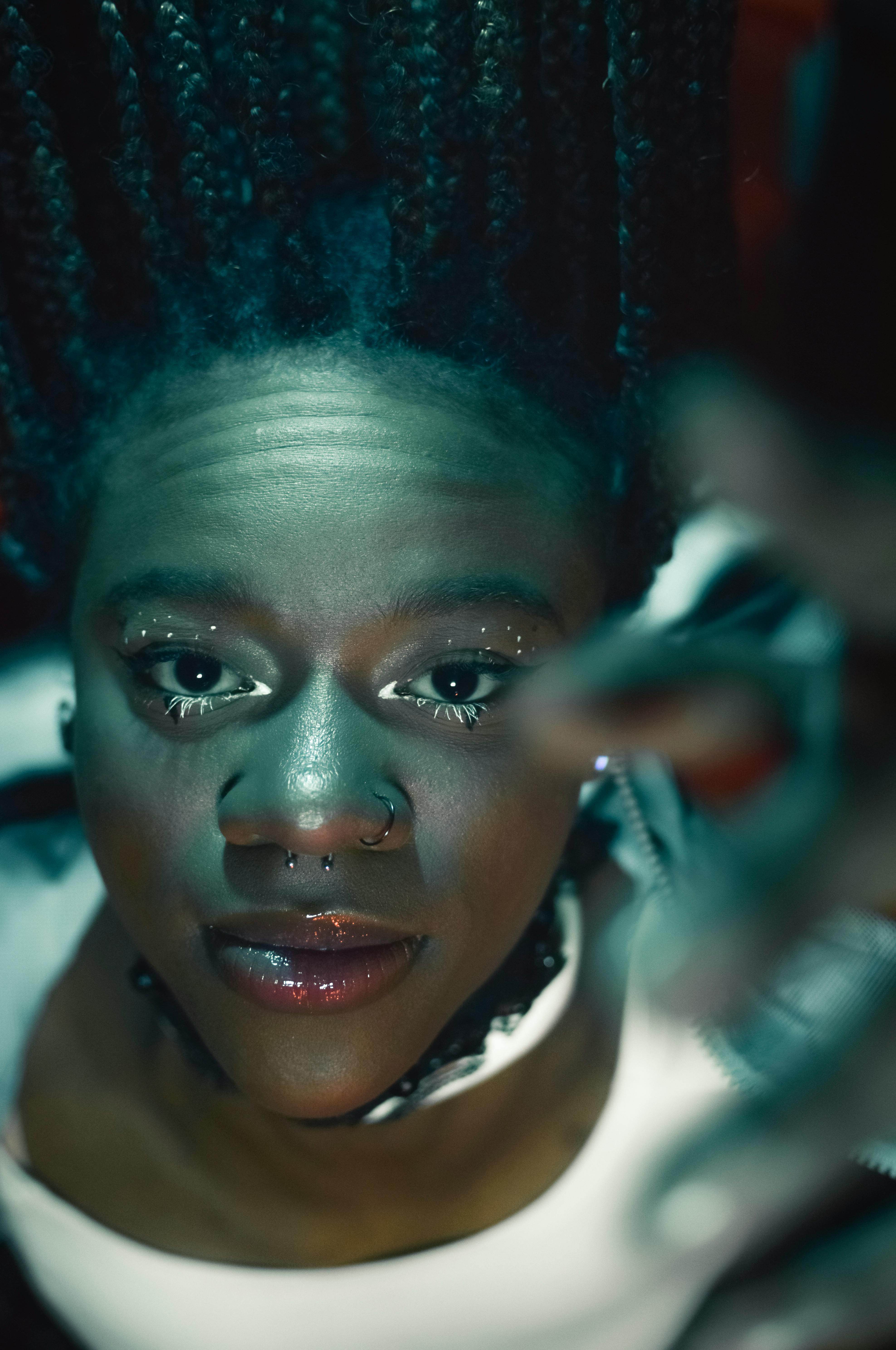 A High Angle Shot of a Woman Looking Up · Free Stock Photo