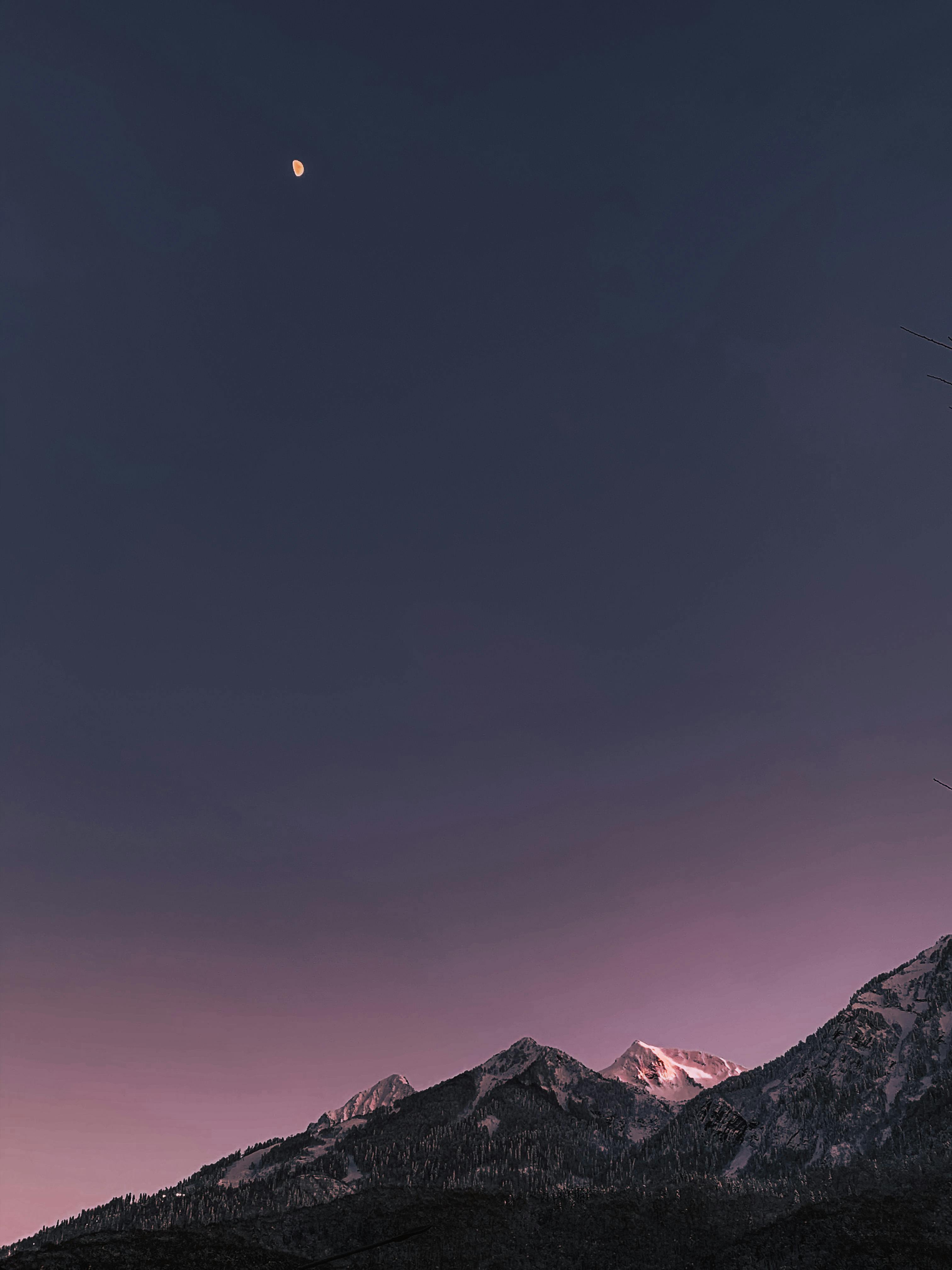 Snow-Covered Mountains under the Twilight Sky · Free Stock Photo