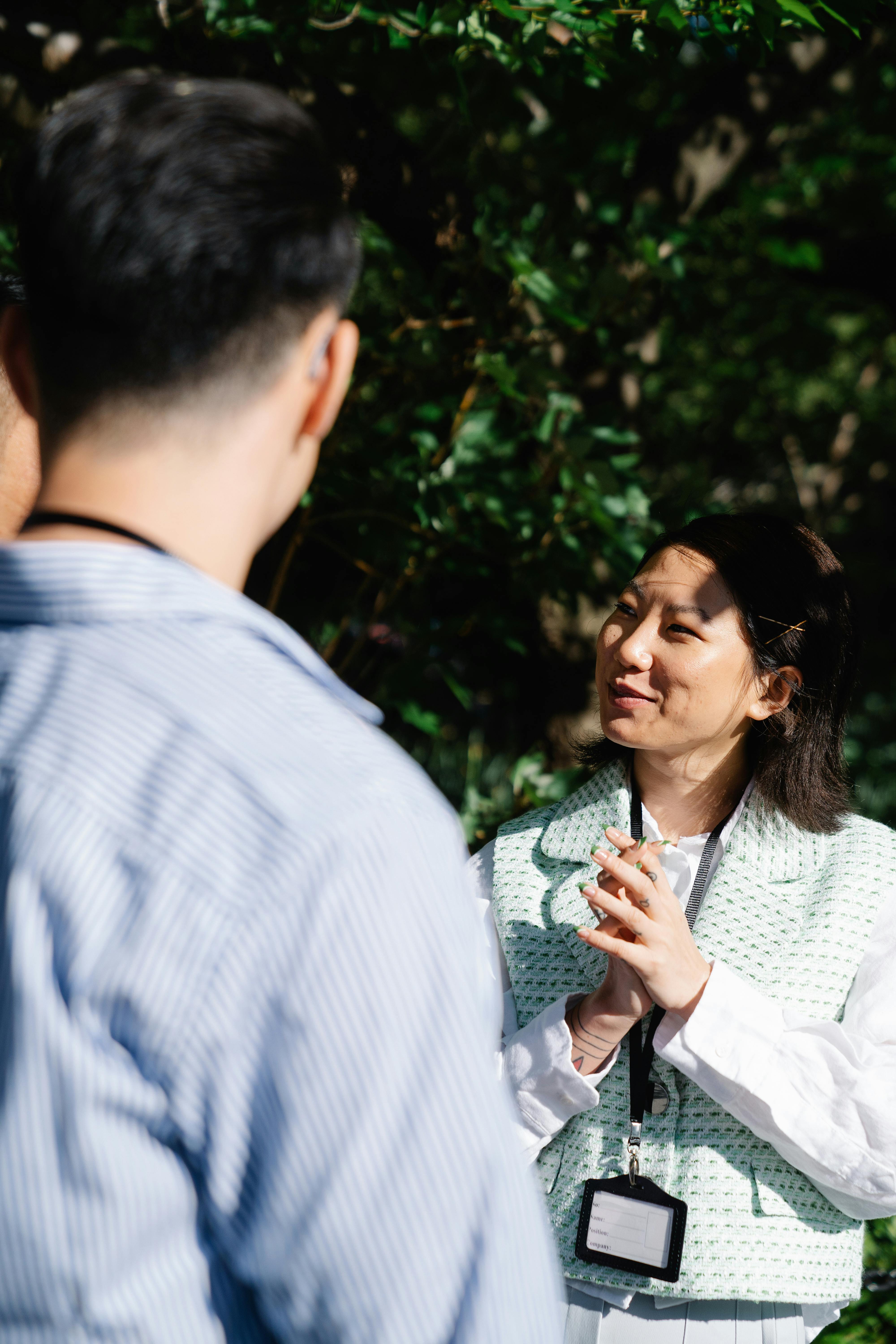 Woman Smiling while Talking · Free Stock Photo