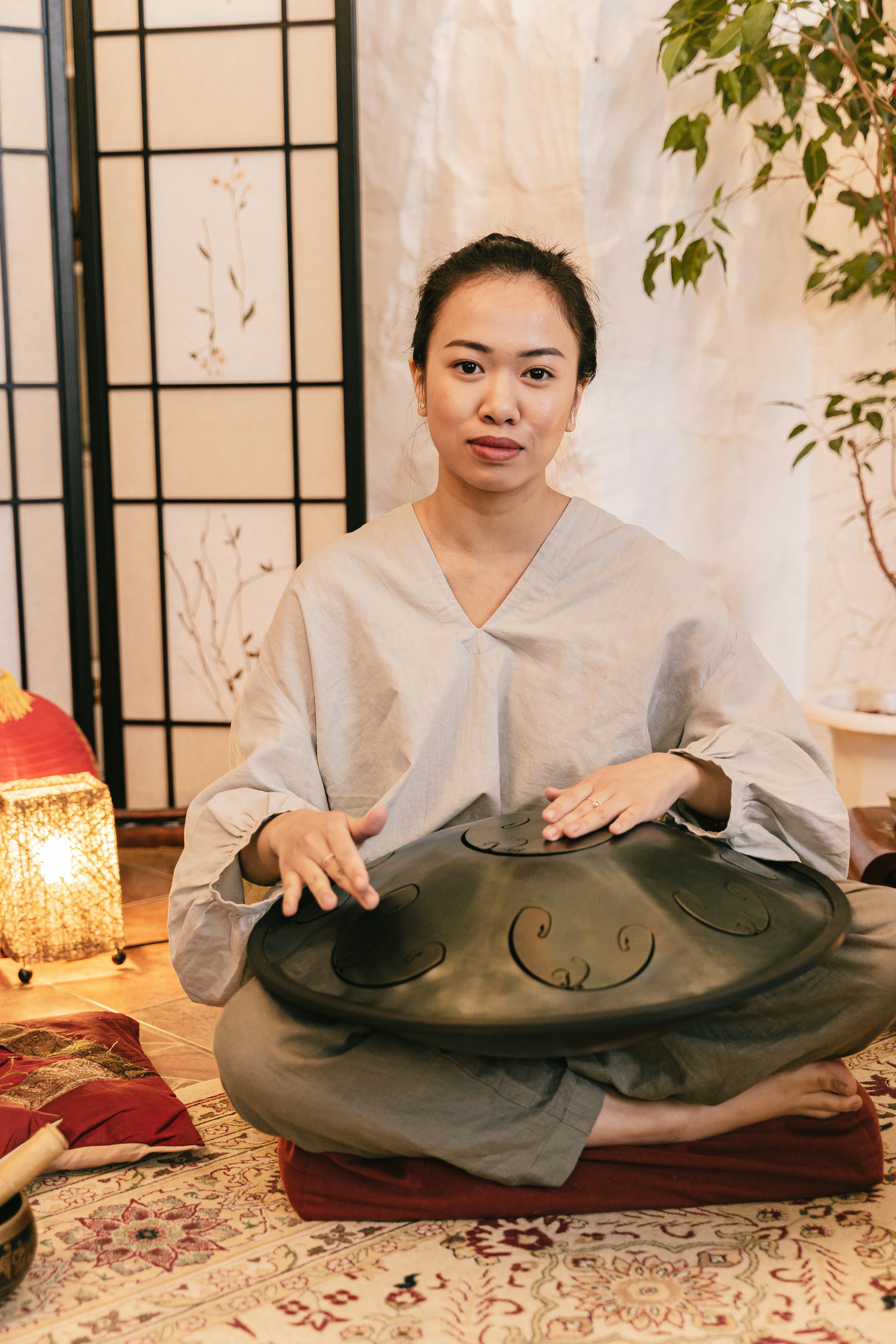 Woman Playing Sela Harmony Handpan · Free Stock Photo