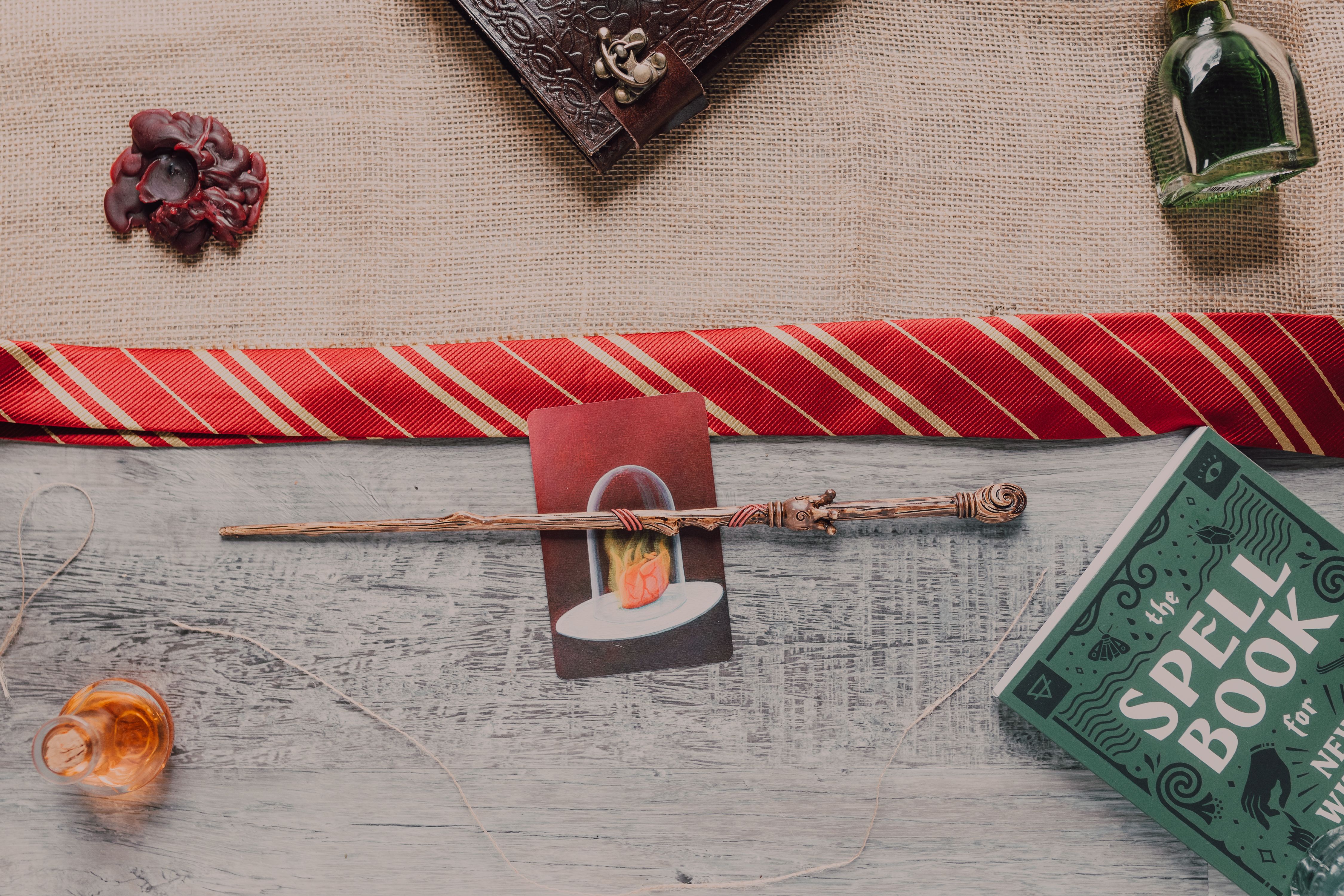 A Girl in Black Robe Holding a Wand and Spell Book · Free Stock Photo