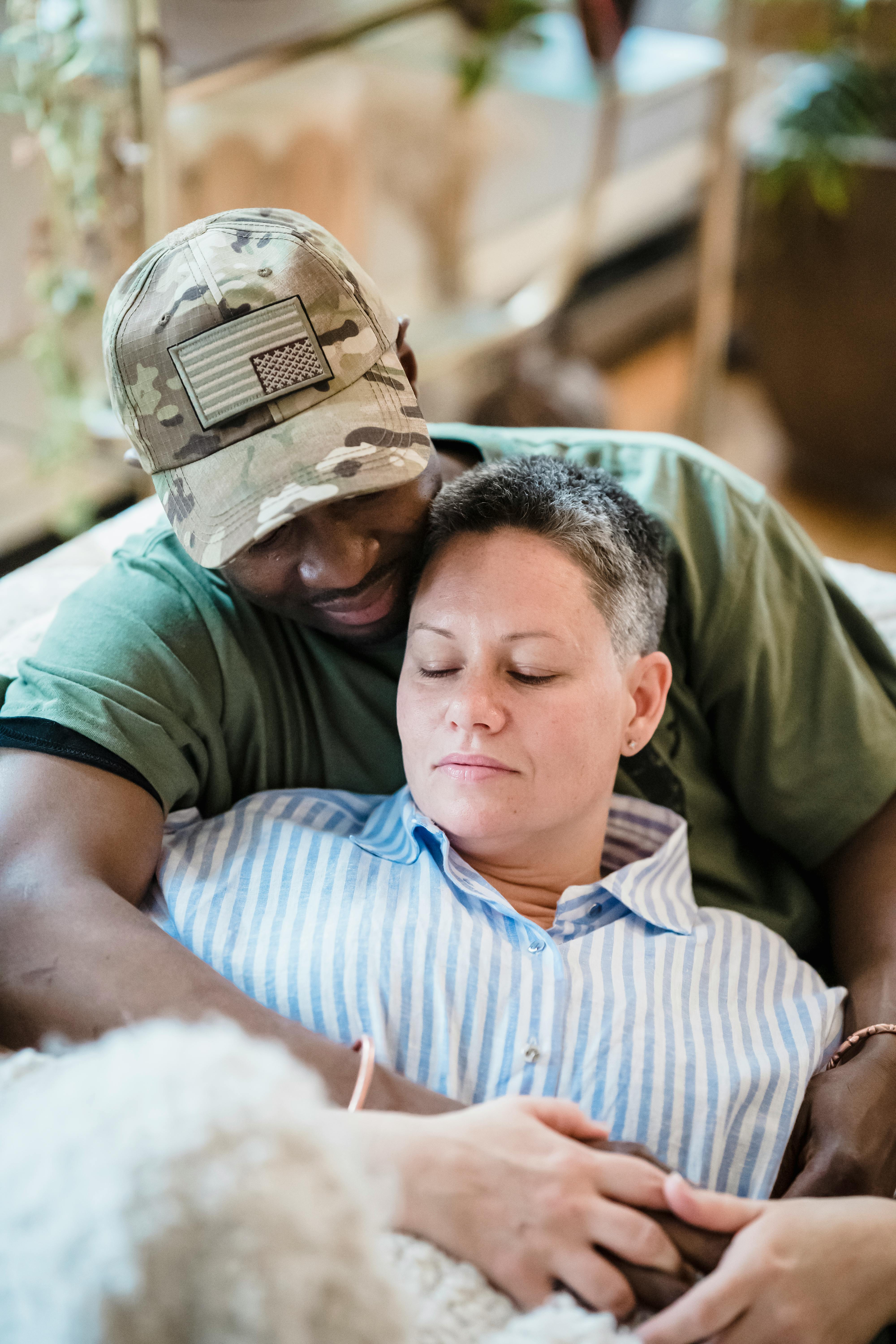 Man Soldier Hugging Woman · Free Stock Photo