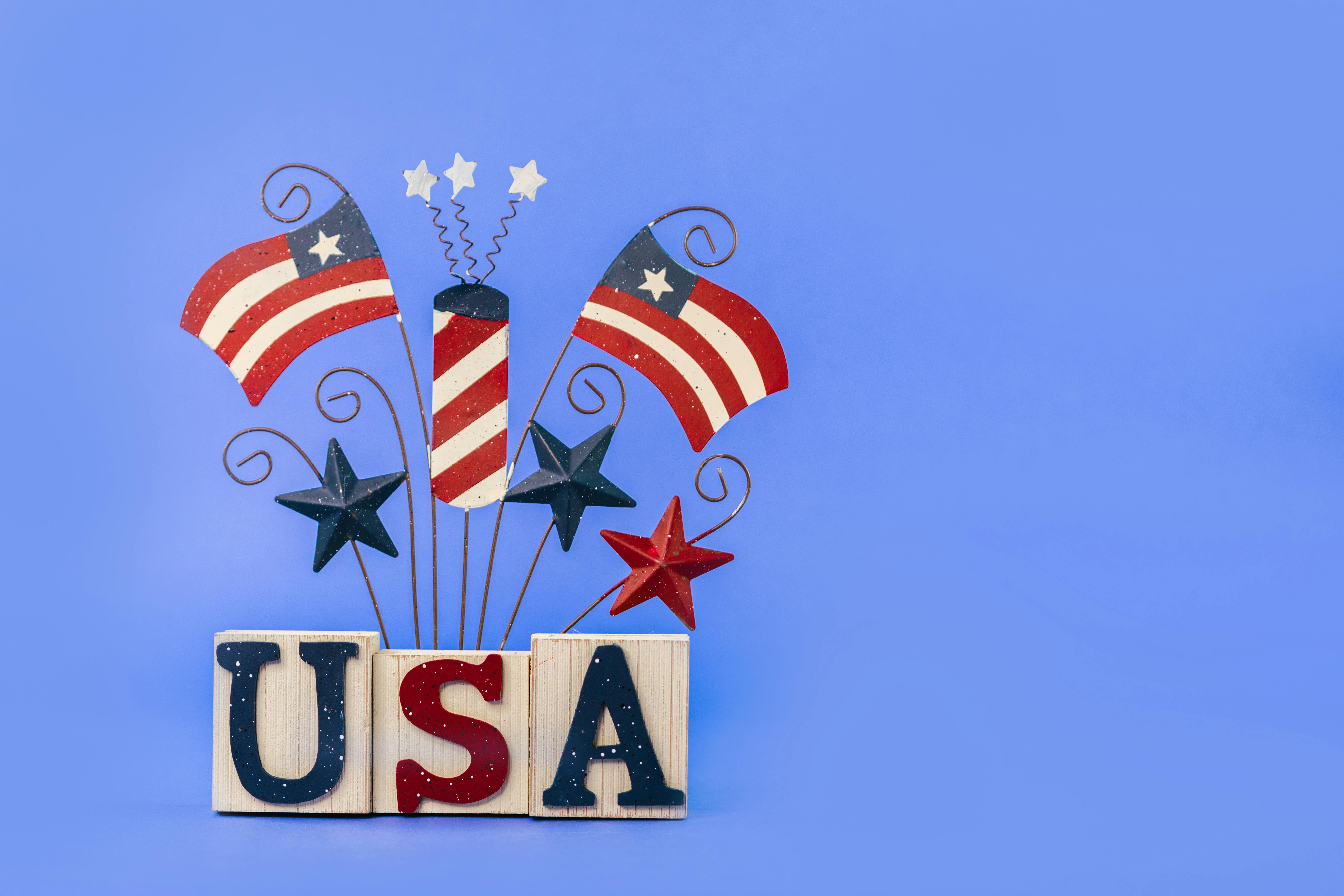 Cupcakes with Flaglets of USA · Free Stock Photo