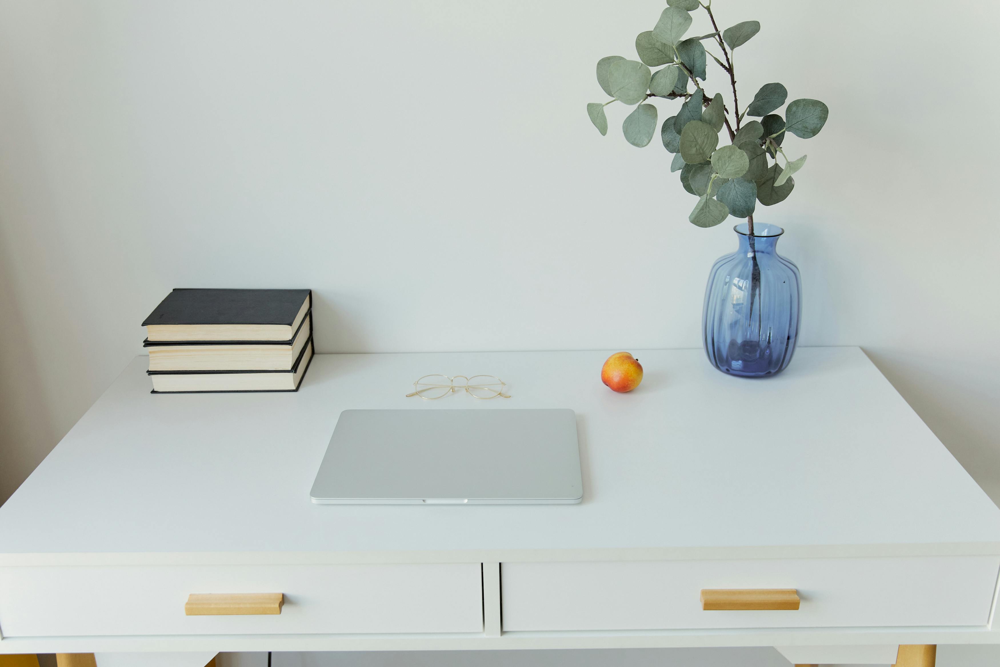 White Wooden Table with Minimalist Workspace · Free Stock Photo