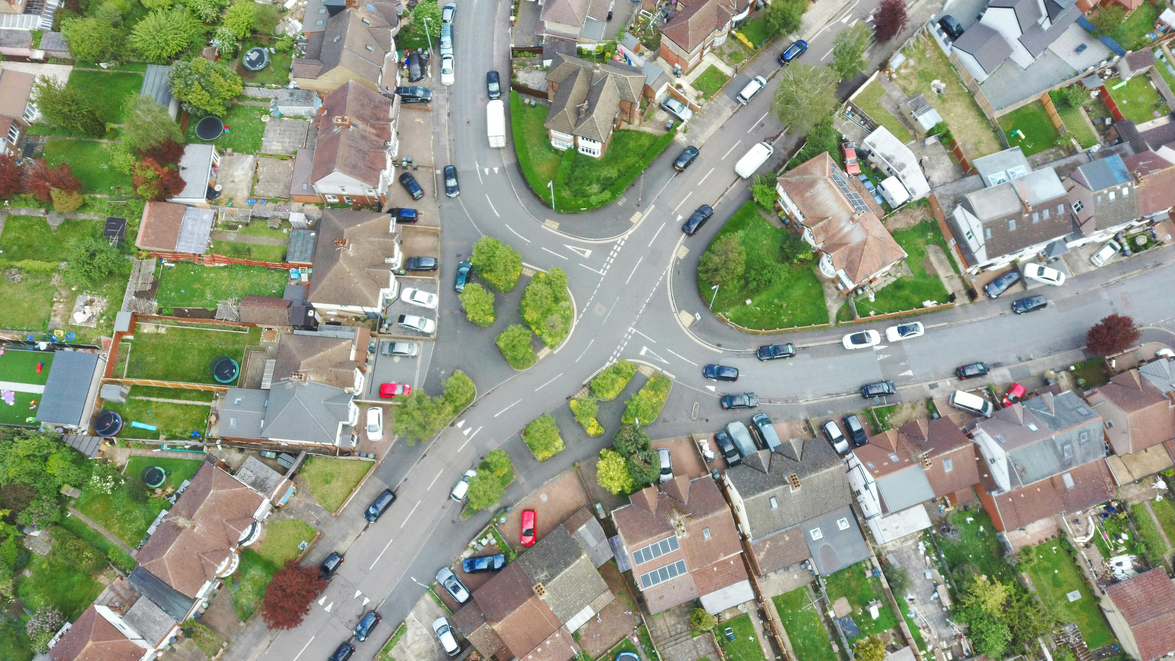 Aerial View of Houses With Roof Tiles · Free Stock Photo