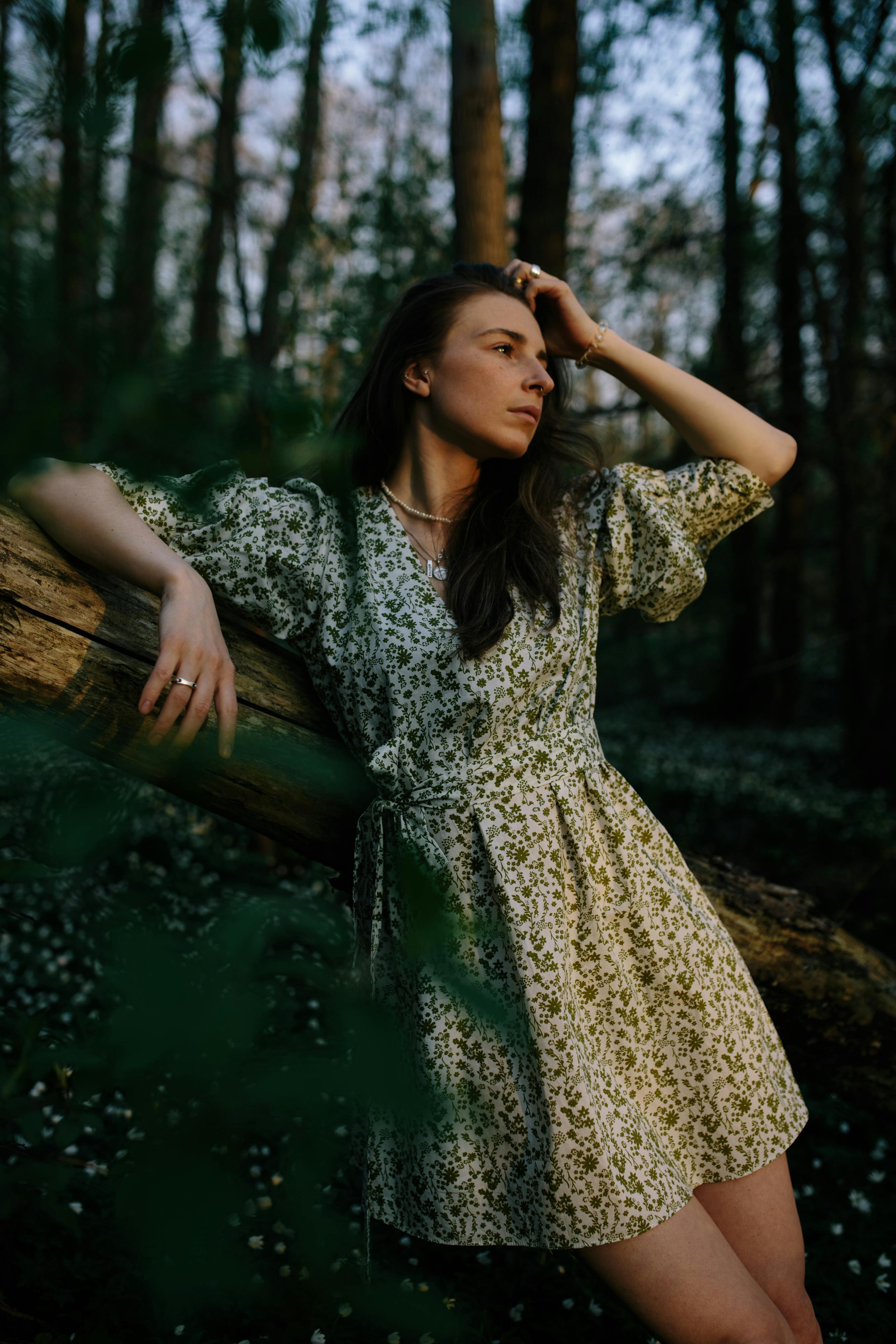 A Woman Sitting on the Log · Free Stock Photo