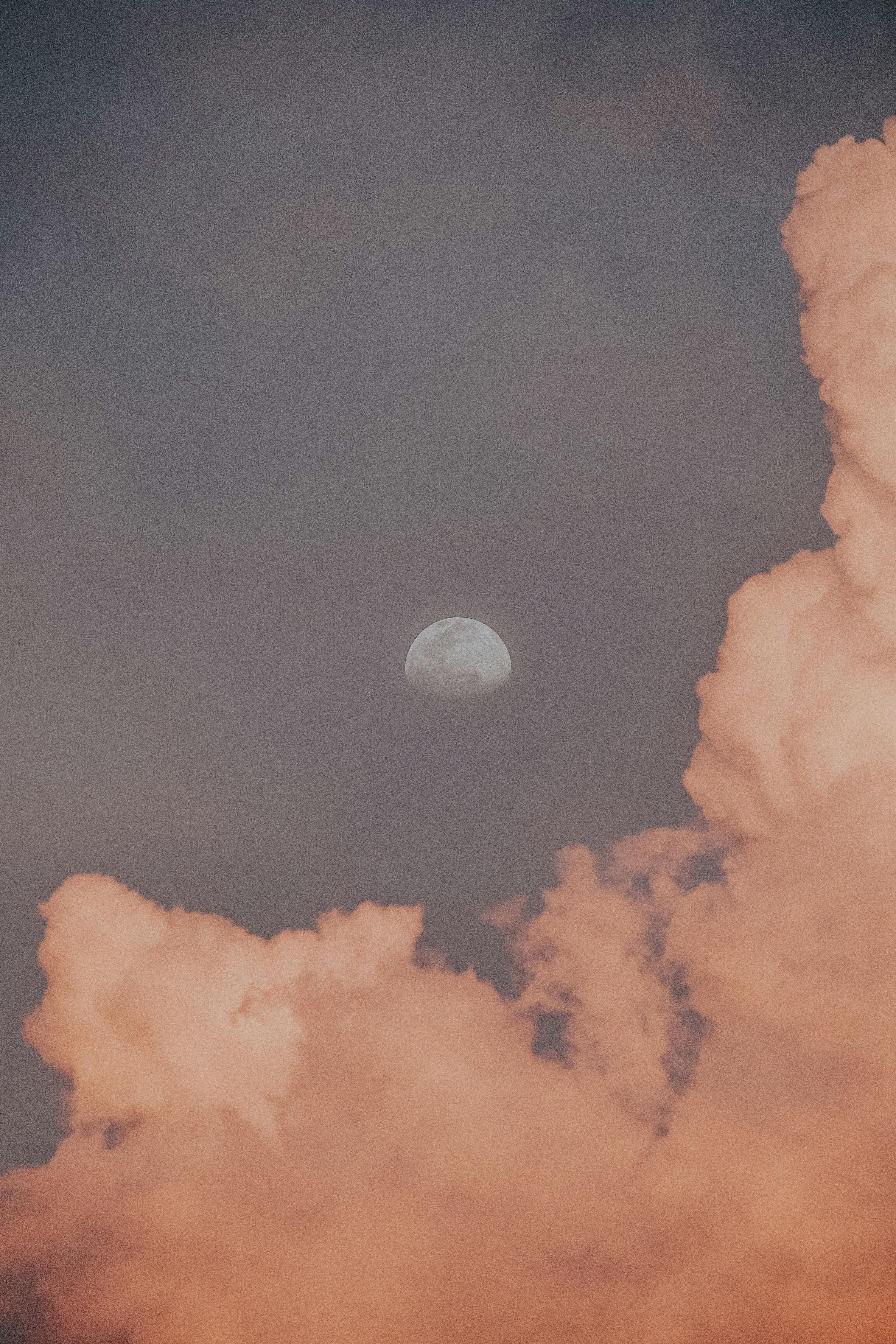 Photo of The Moon During Dusk Time · Free Stock Photo