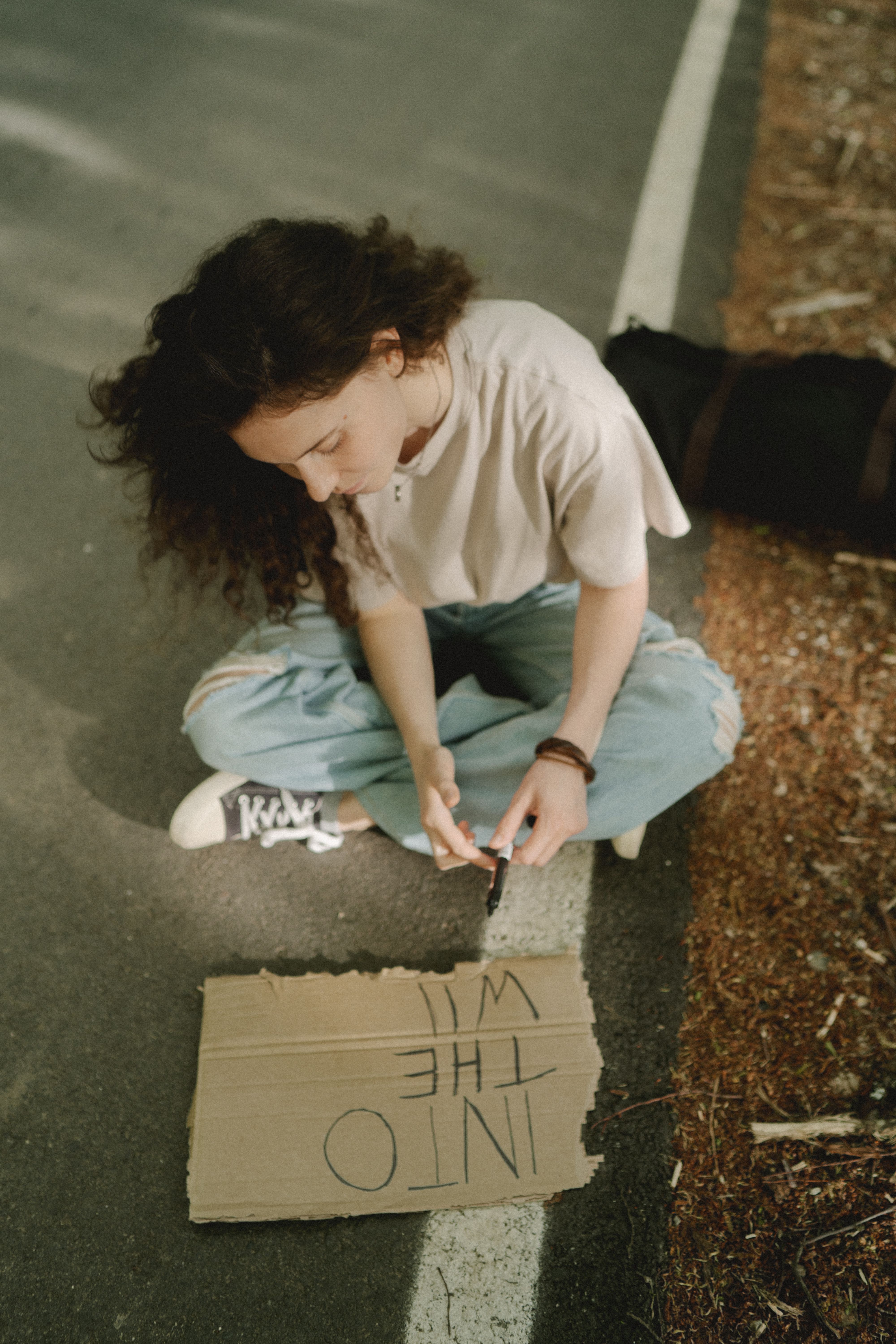 Woman Making a Placard · Free Stock Photo